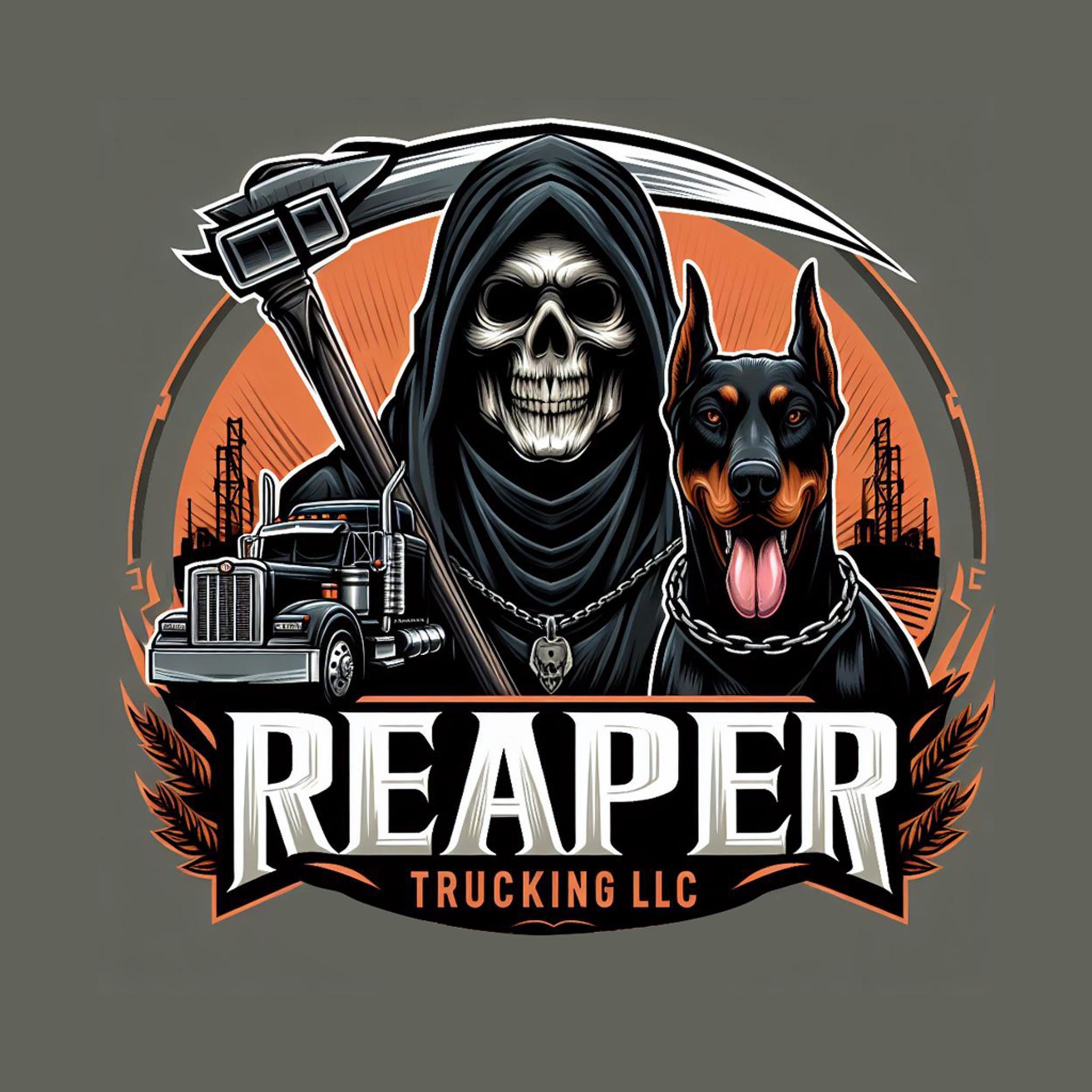 Masculine, Bold, oilfield trucking Logo Design for REAPER TRUCKING LLC ...