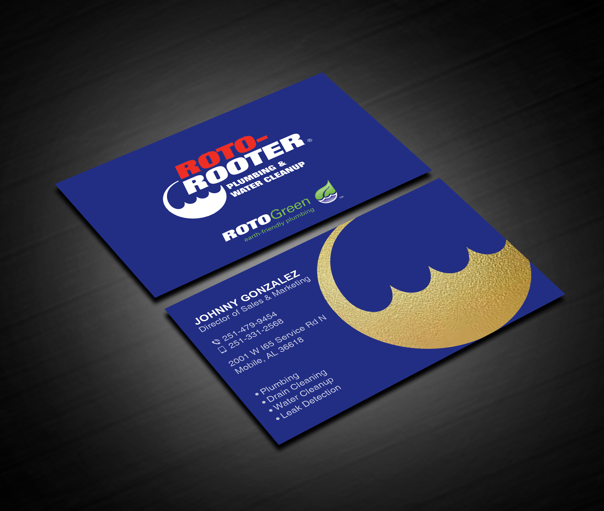Business Card Design for Roto Rooter Plumbers by Creations Box 2015 ...