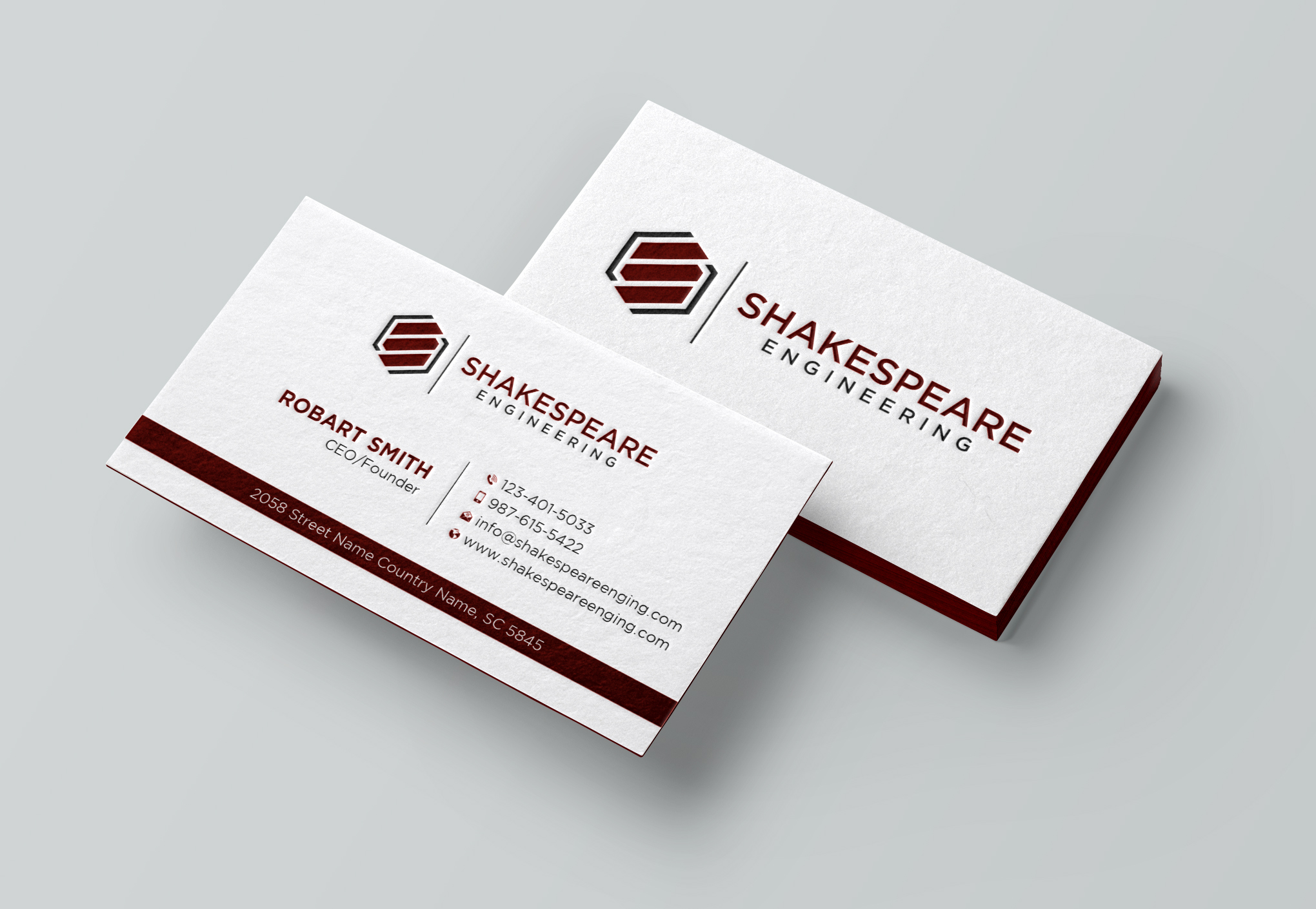 Business Card Design for Shakespeare Engineering by Uttom 2 | Design #32104018
