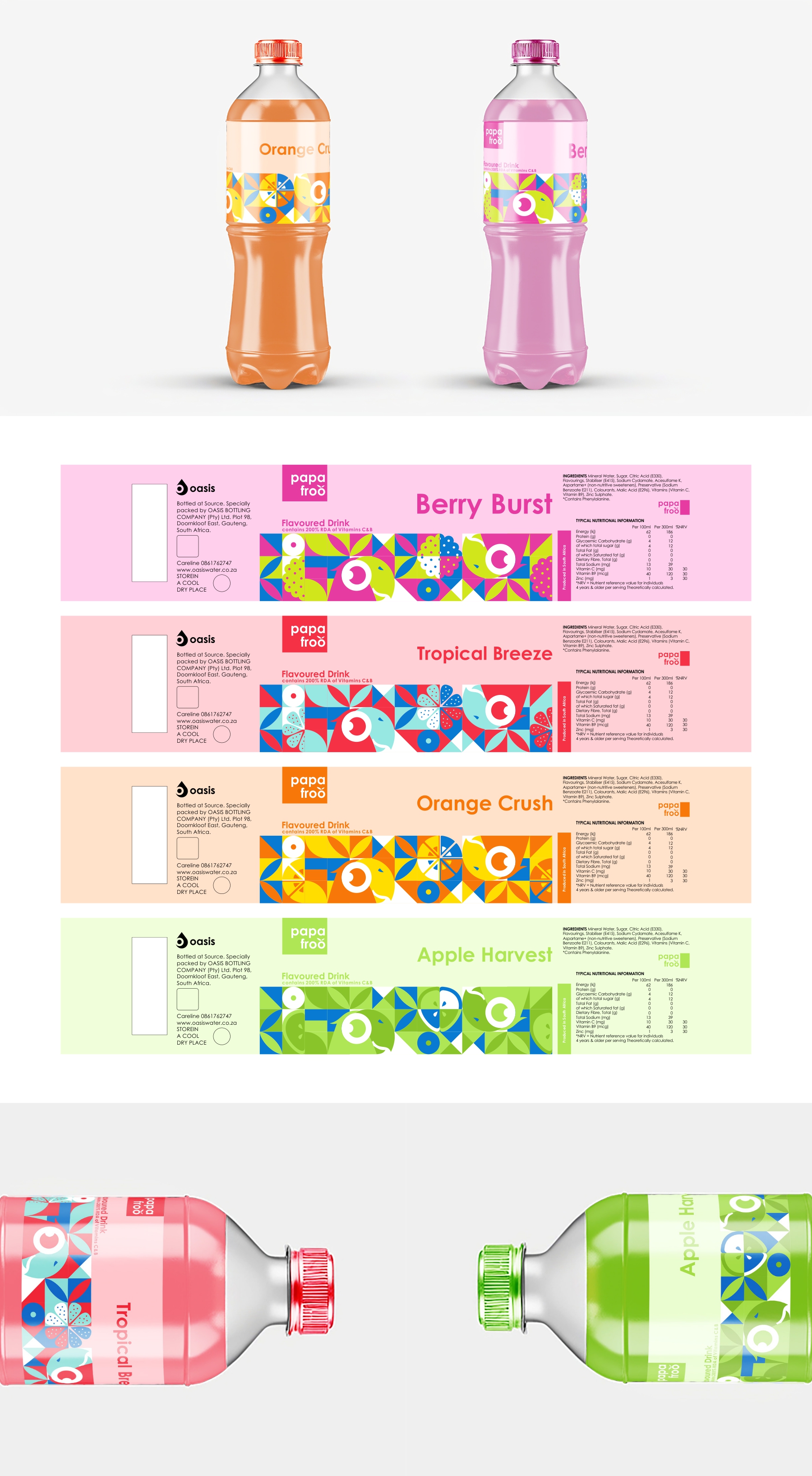 Modern, Colorful, Beverages Label Design for Oasis Water (Pty) Ltd by ...