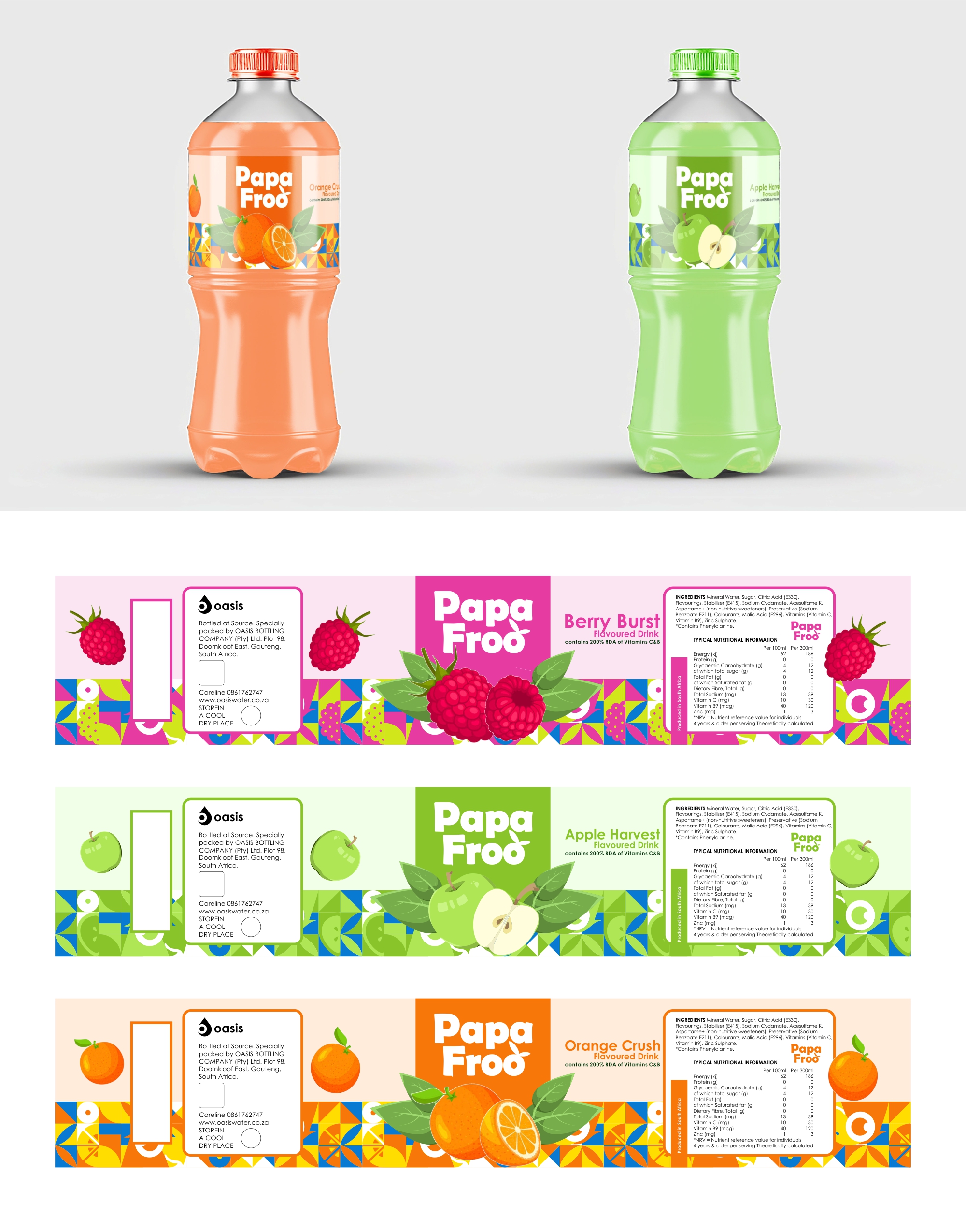 Modern, Colorful, Beverages Label Design for Oasis Water (Pty) Ltd by ...