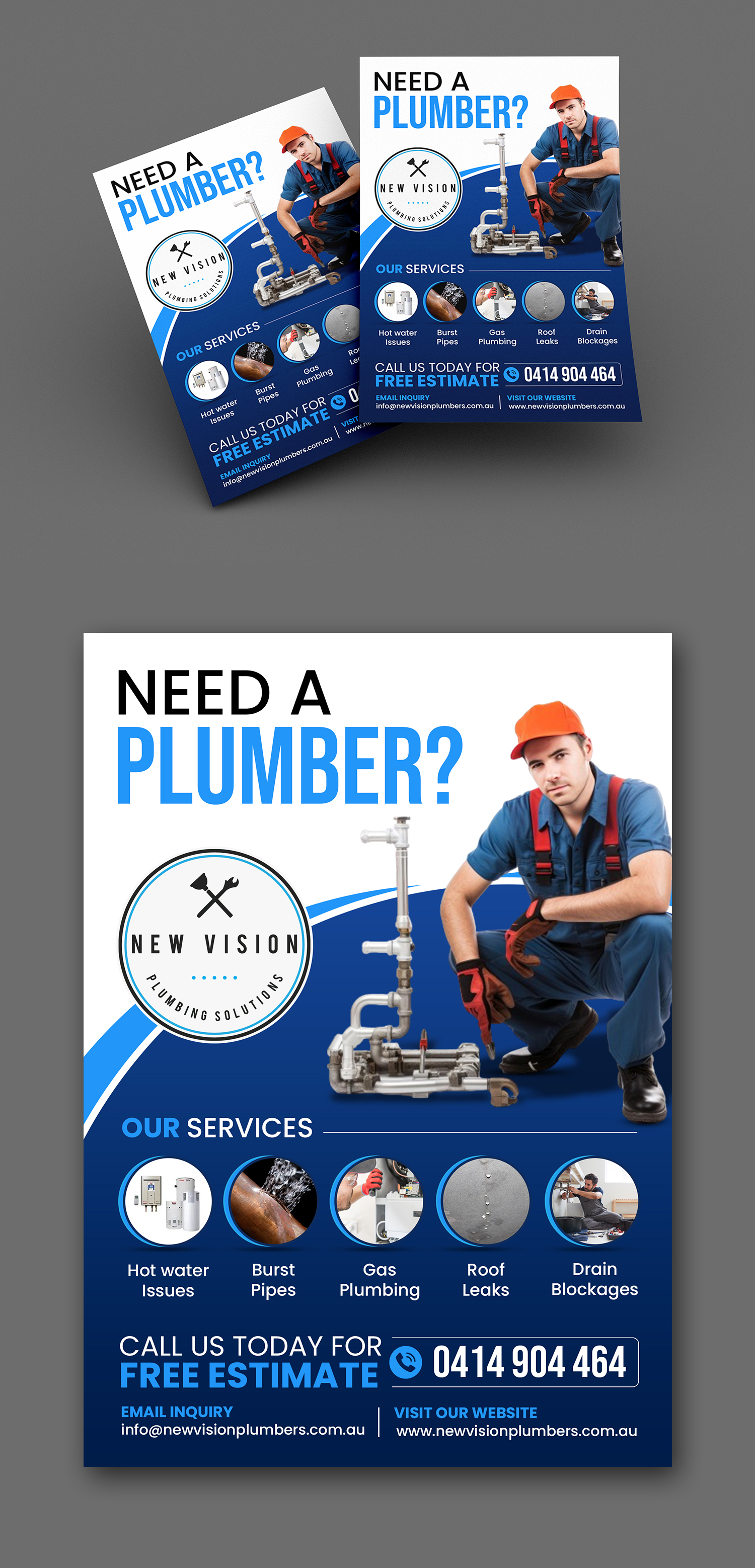 Serious, Modern, Plumbing Flyer Design for a Company by debdesign ...