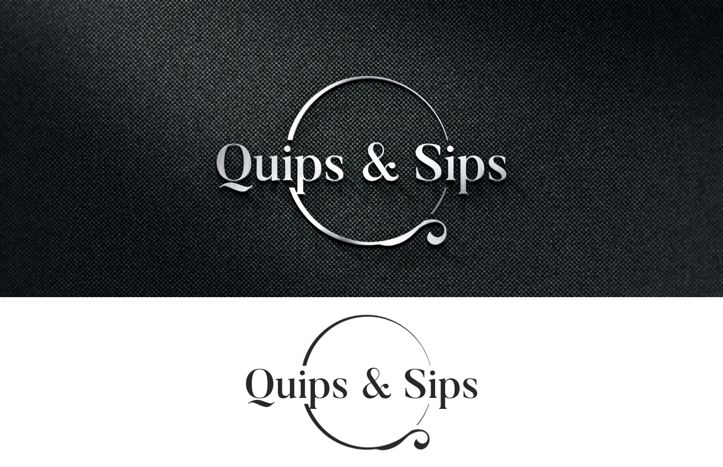 Playful, Modern Logo Design for Quips & Sips by AliArts | Design #32320343