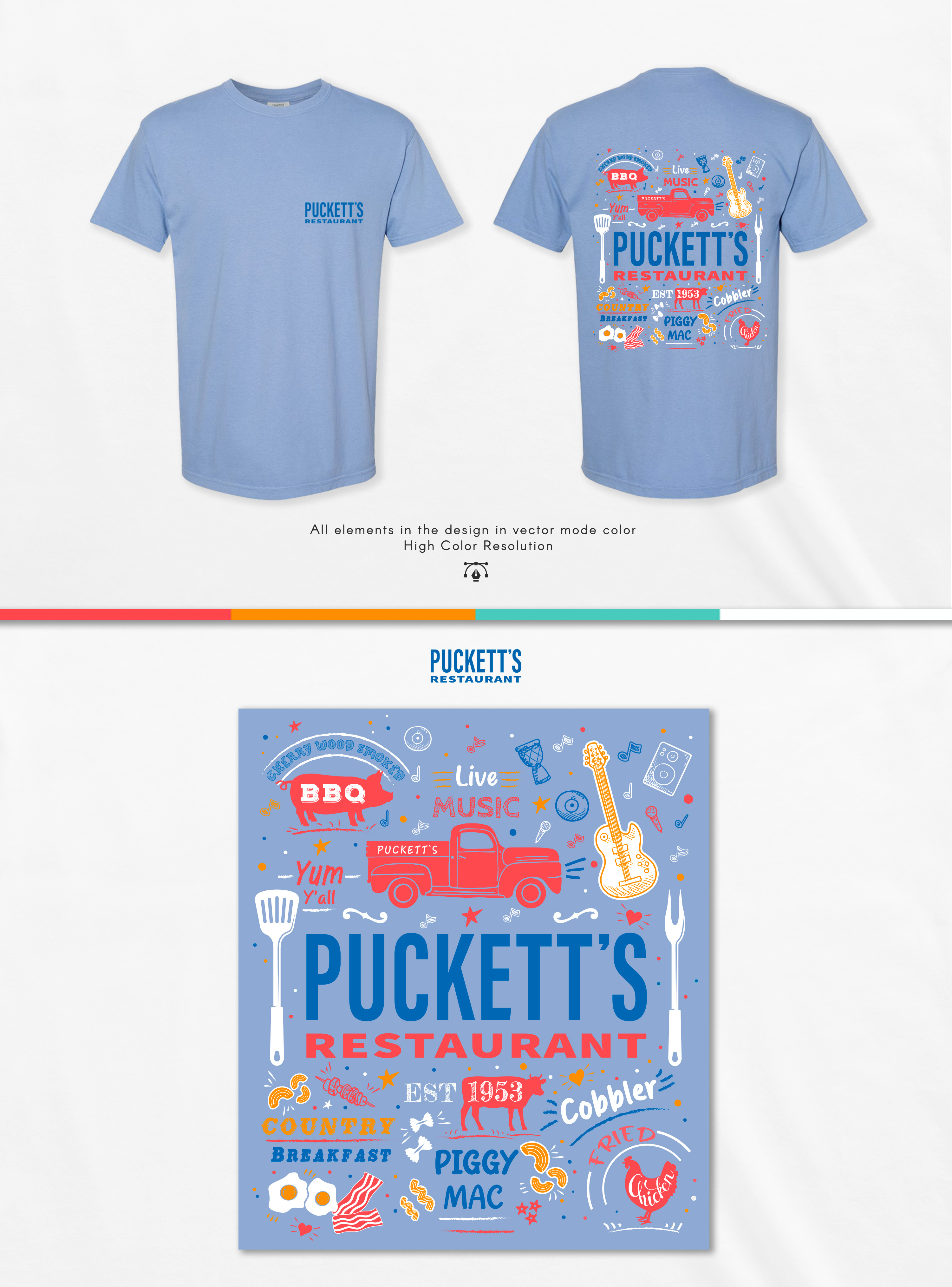 Elegant, Playful, USA based in the south. Breakfast and BBQ restaurant ...