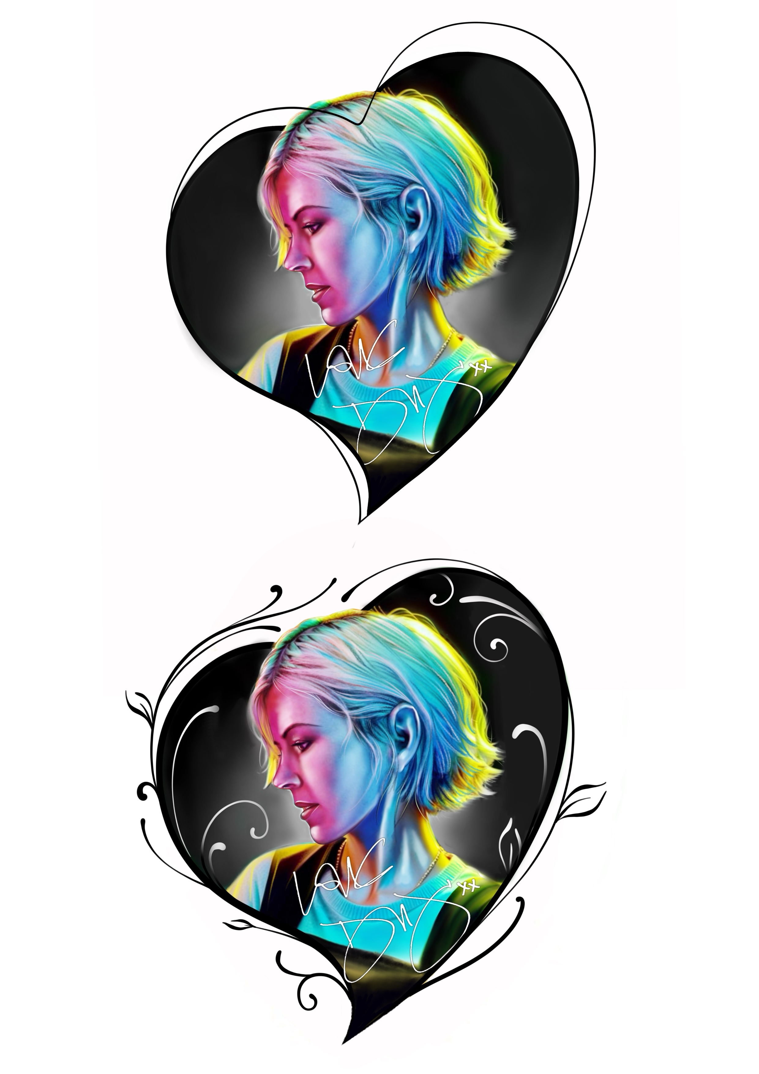 Dido three dimensional colour portrait and signature | 3 Tattoo Designs ...