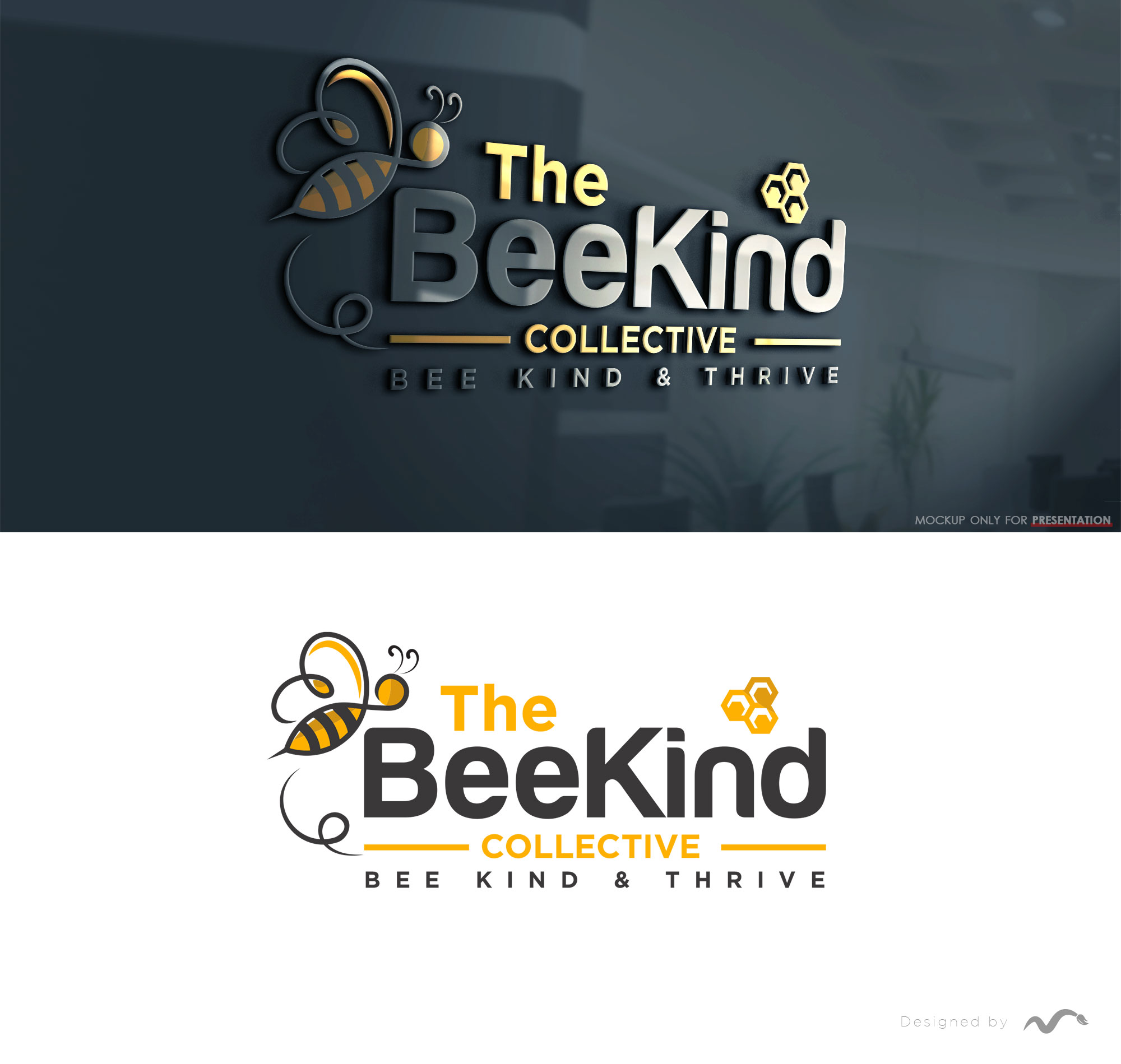 Elegant, Playful Logo Design for The BeeKind Collective "Bee Kind & Thrive" by Mono.co | Design ...