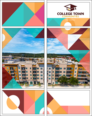 College Student Apartment Complex (Perforated) Window Vinyl Signage ...