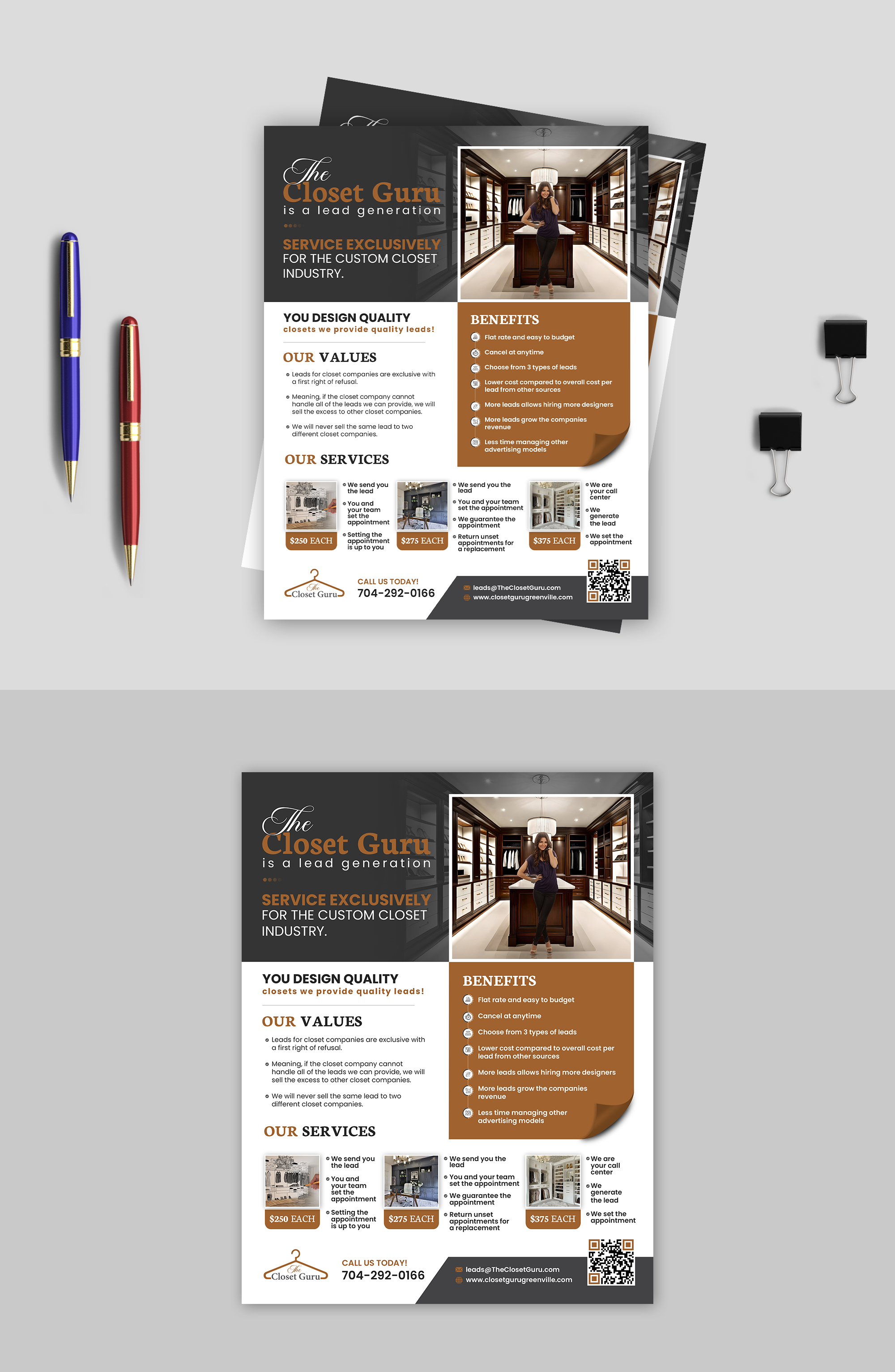 Elegant, Playful Flyer Design for a Company by debdesign | Design #32438855