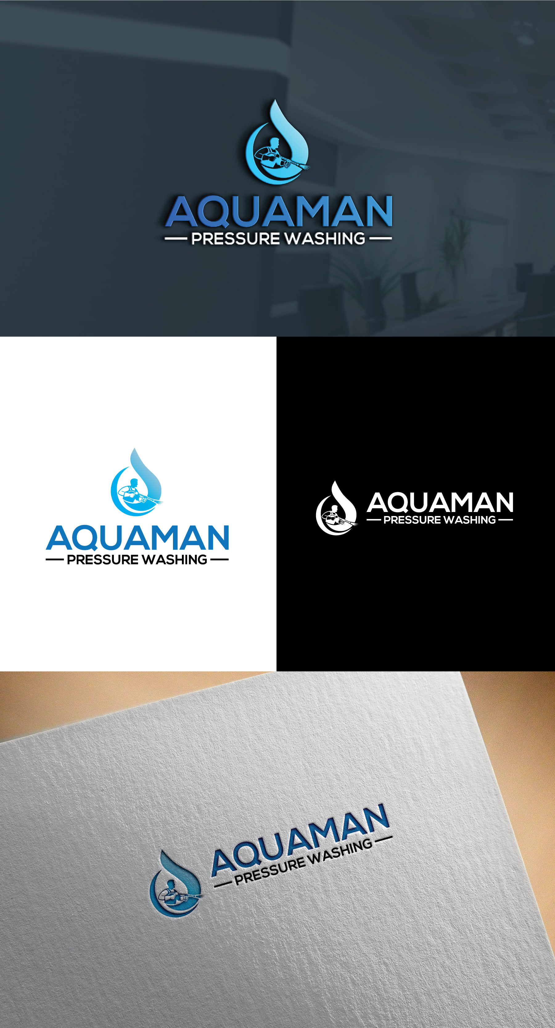 Bold, Modern, Pressure Cleaning Logo Design for Aquaman Pressure ...
