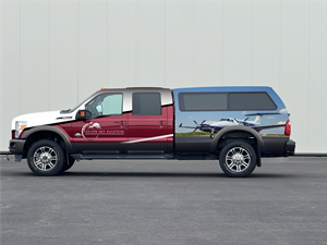 Silver Sky Aviation F350 crew cab truck partial wrap design | 16 Car ...