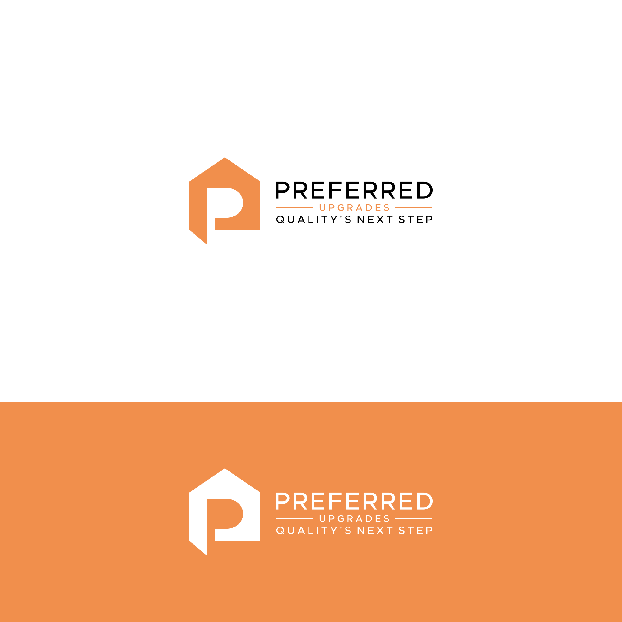 Bold, Playful, Product replacement in residential homes. Logo Design for Preferred Upgrades, tag ...