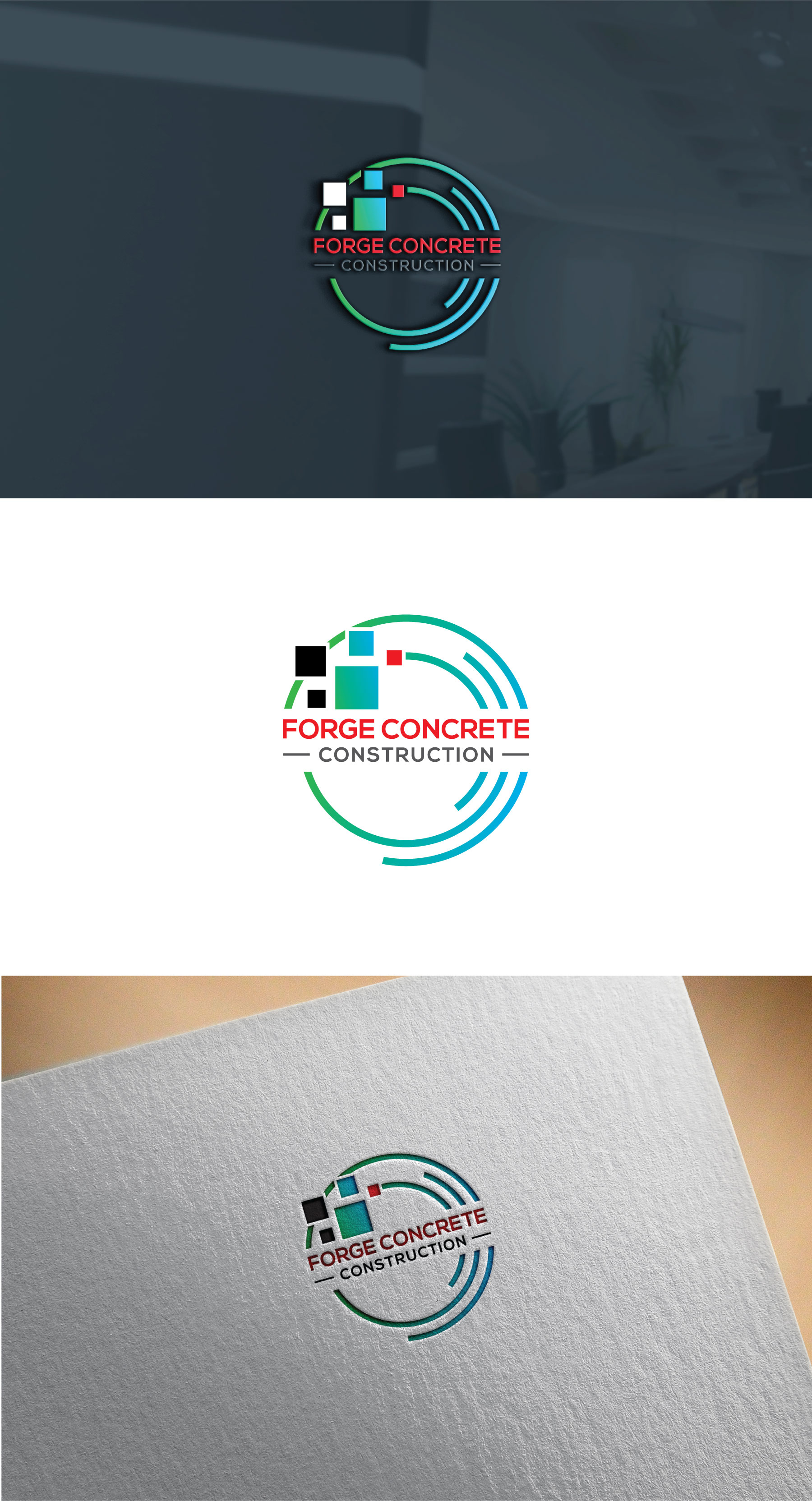 Modern, Masculine, Residential Concrete Flatwork Logo Design for Forge ...