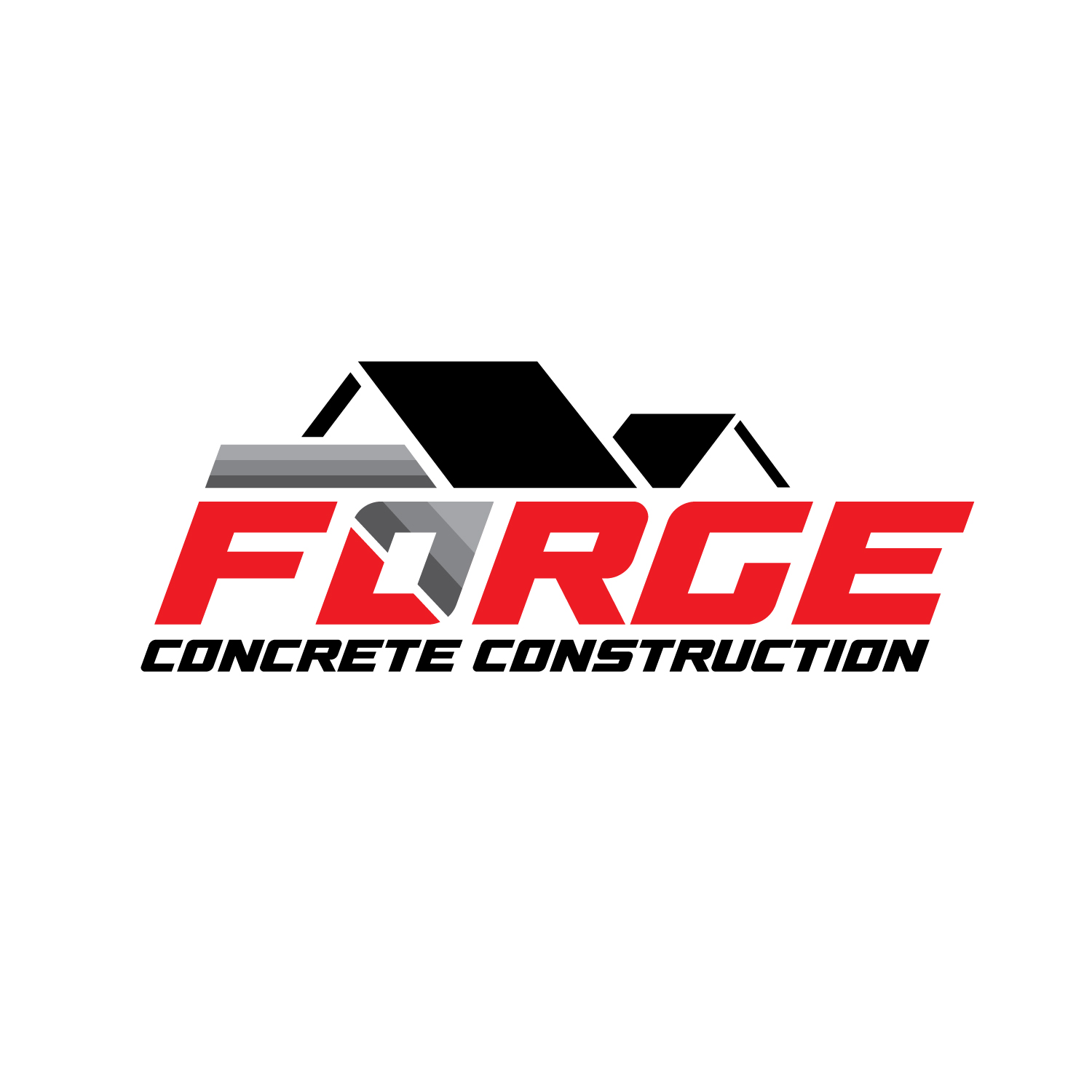 Modern, Masculine, Residential Concrete Flatwork Logo Design for Forge Concrete Construction by ...