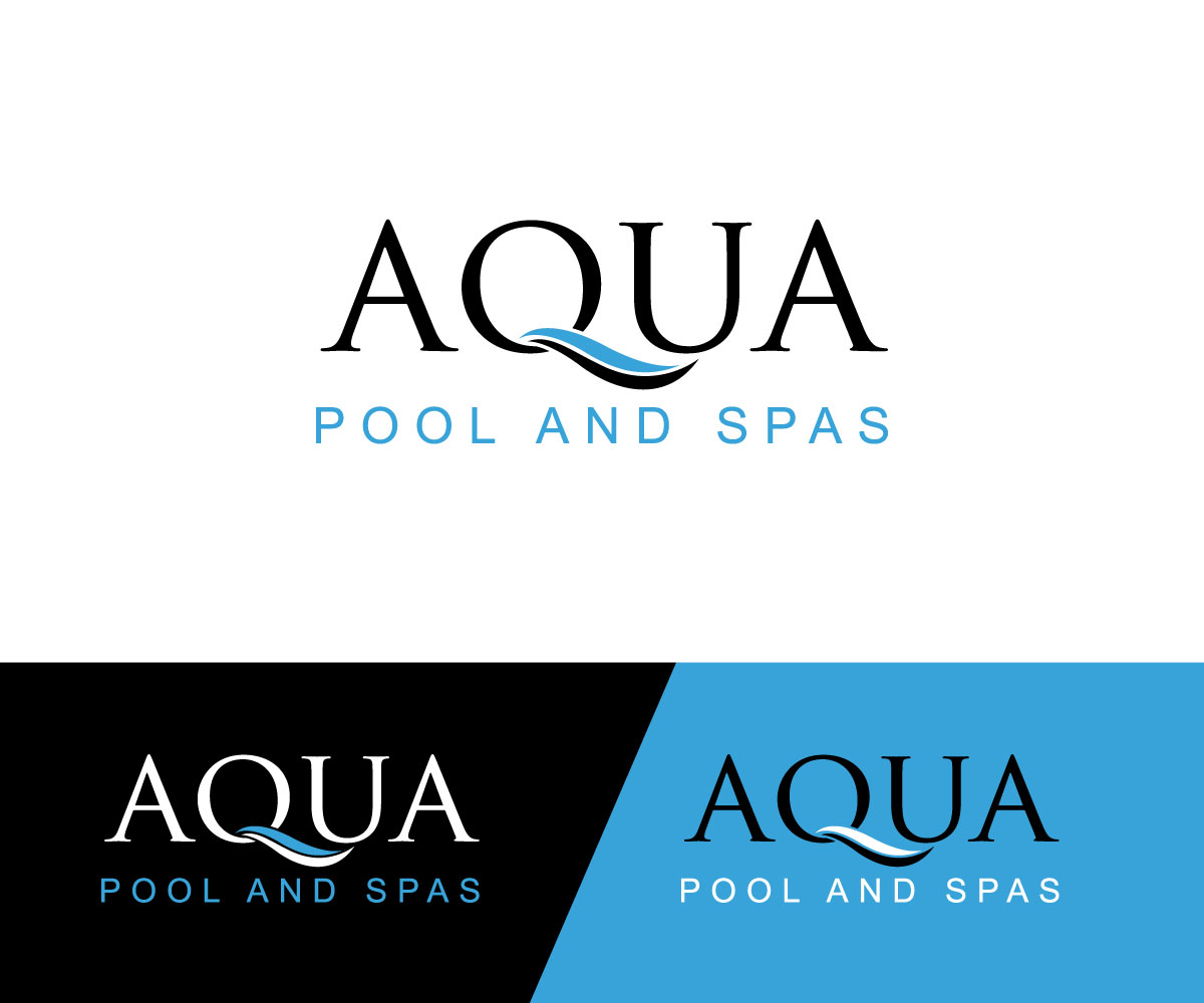 Professional, Elegant, Pool and Spa Industry Logo Design for Aqua Pool ...