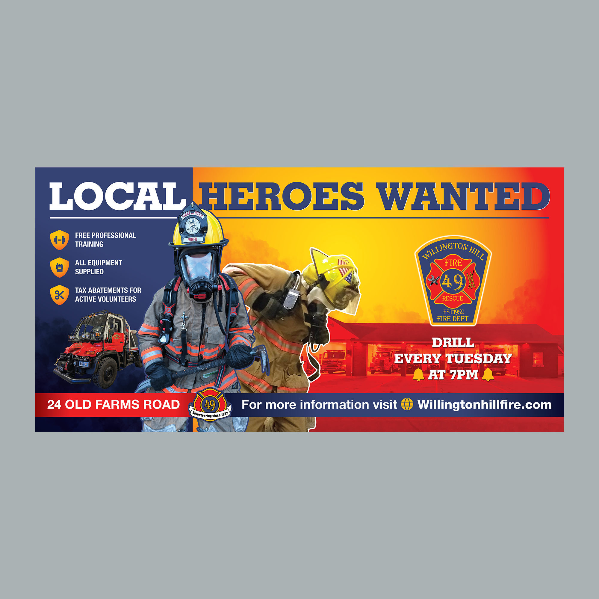 Bold, Serious, Fire Service Graphic Design for WILLINGTON HILL FIRE ...