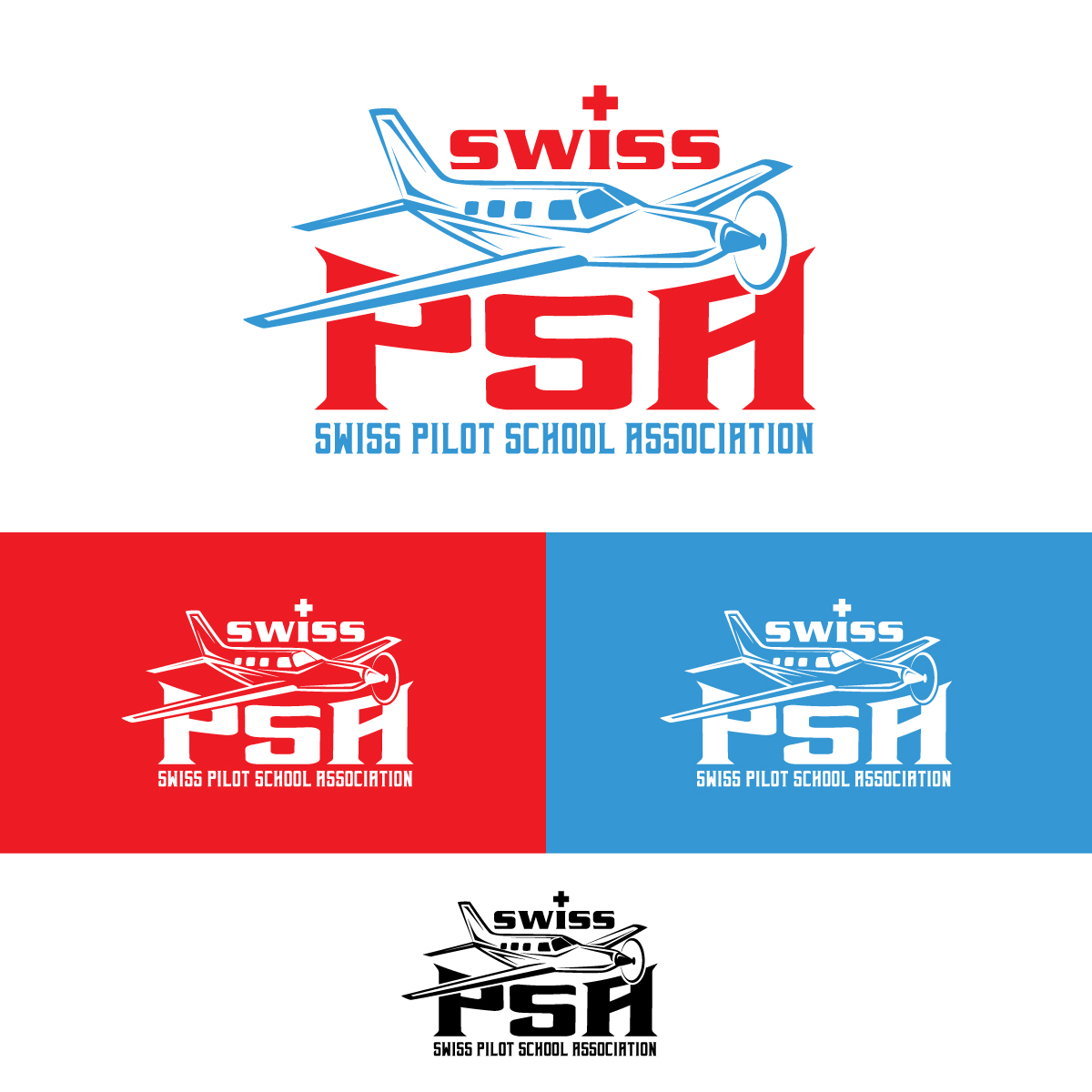 Bold, Professional, Private flight school Logo Design for SwissPSA and ...
