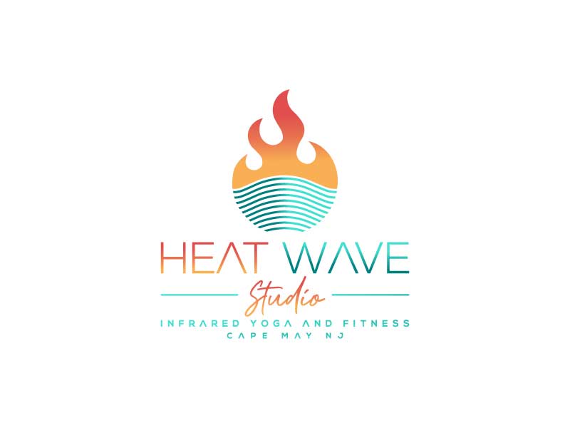Logo Design for HEAT WAVE STUDIO - Infrared yoga and fitness - Cape May ...