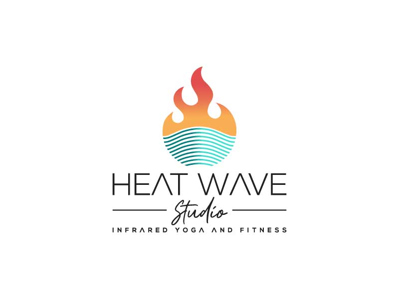 Logo Design for HEAT WAVE STUDIO - Infrared yoga and fitness - Cape May ...