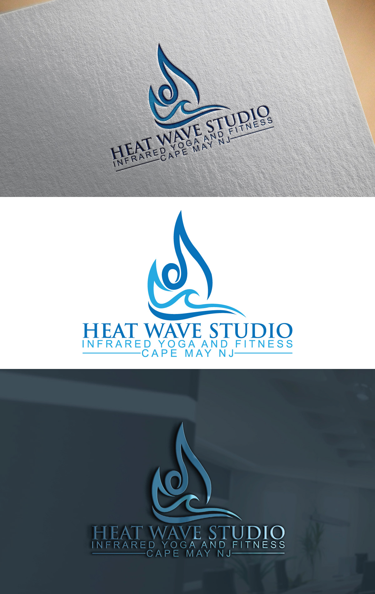 Logo Design for HEAT WAVE STUDIO - Infrared yoga and fitness - Cape May ...