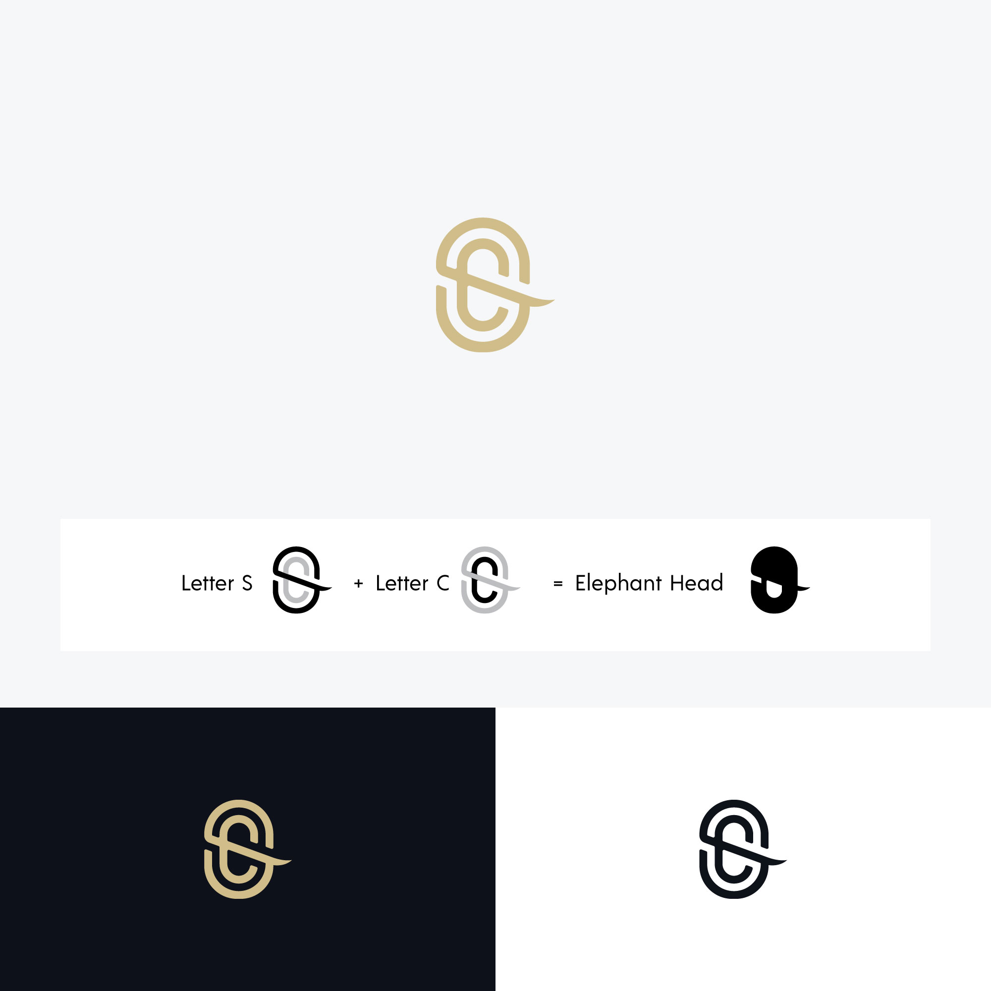 Modern, Professional Logo Design for Letter S and C with an elephant ...