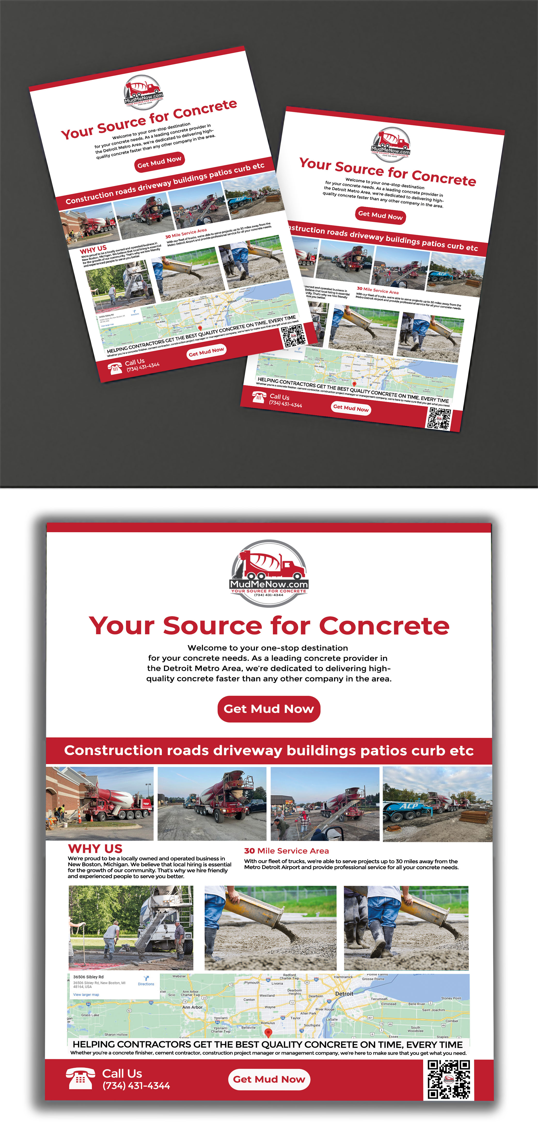 Elegant, Playful, Construction roads driveway buildings patios curb etc Flyer Design for a ...