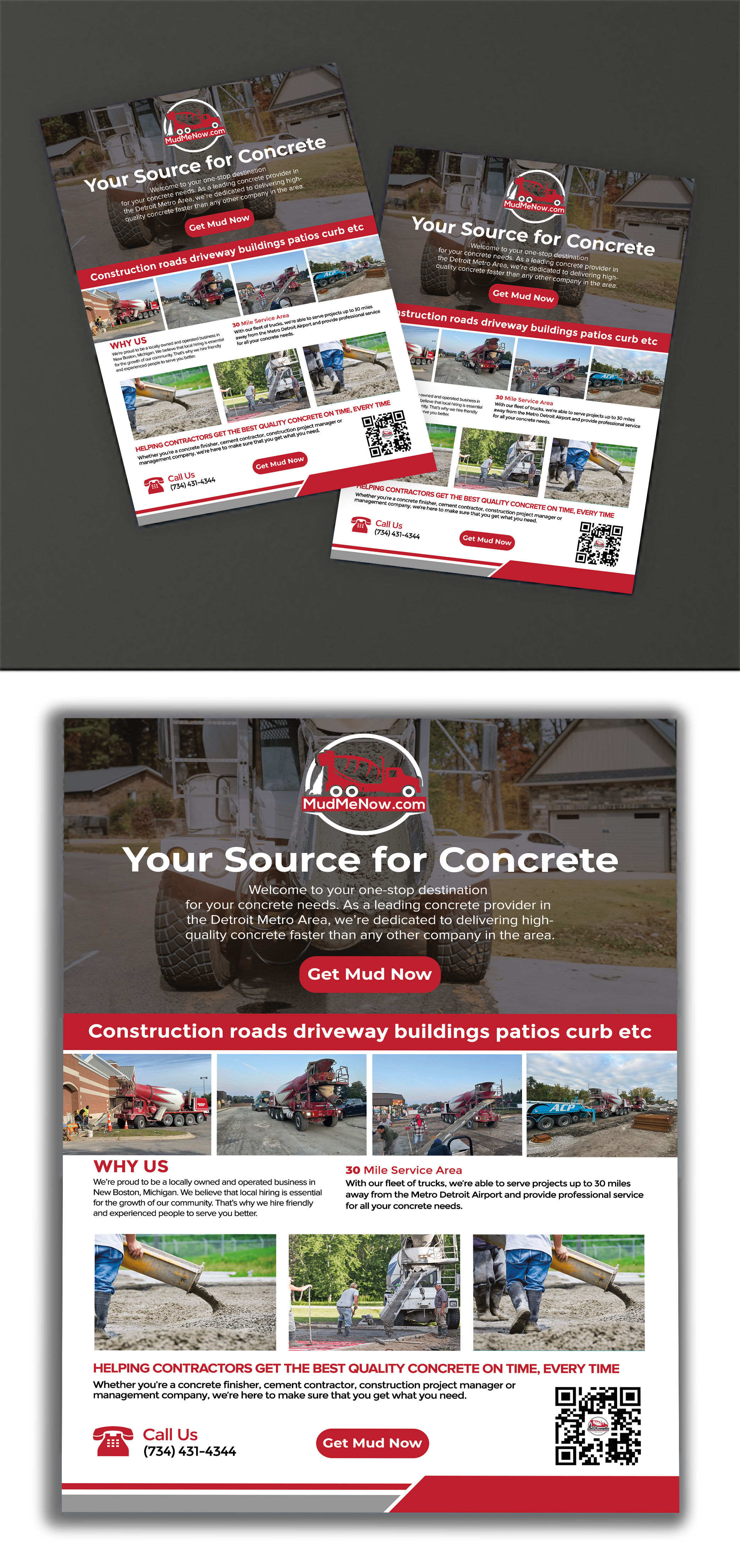 Elegant, Playful, Construction roads driveway buildings patios curb etc Flyer Design for a ...