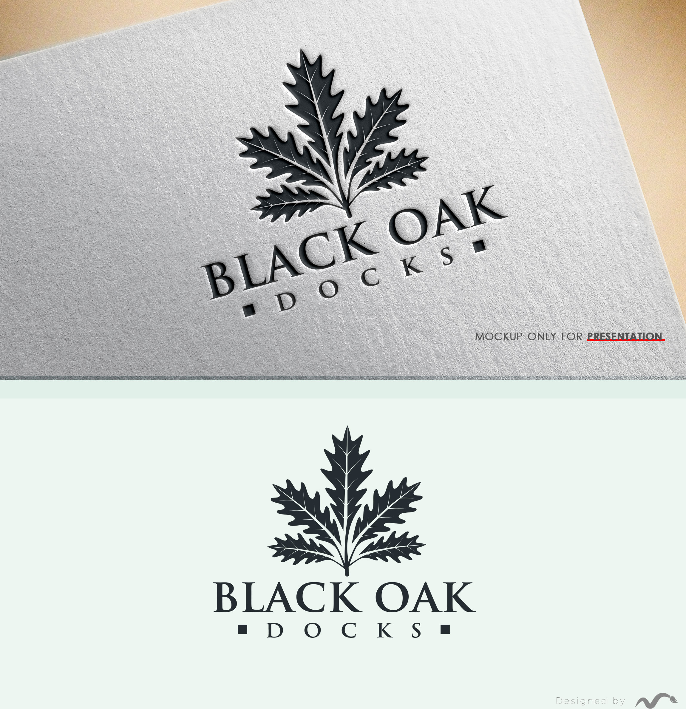 Masculine, Serious, Marine Construction Logo Design for Black Oak Docks ...