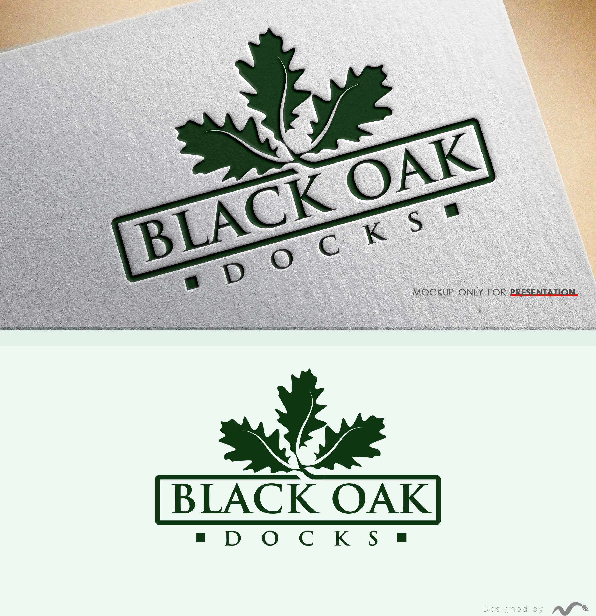 Masculine, Serious, Marine Construction Logo Design for Black Oak Docks ...