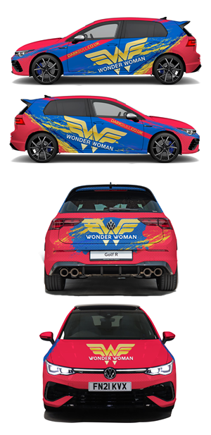 WONDER WOMEN CAR WRAP UPGRADE VW GOLF R MK8 | 20 Car Wrap Designs for a ...