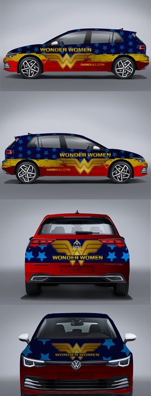 WONDER WOMEN CAR WRAP UPGRADE VW GOLF R MK8 | 27 Car Wrap Designs for a ...