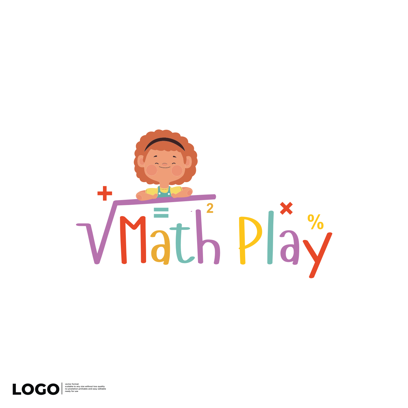 Colorful, Playful, Maths / Children Sports Coaching / Education Logo ...
