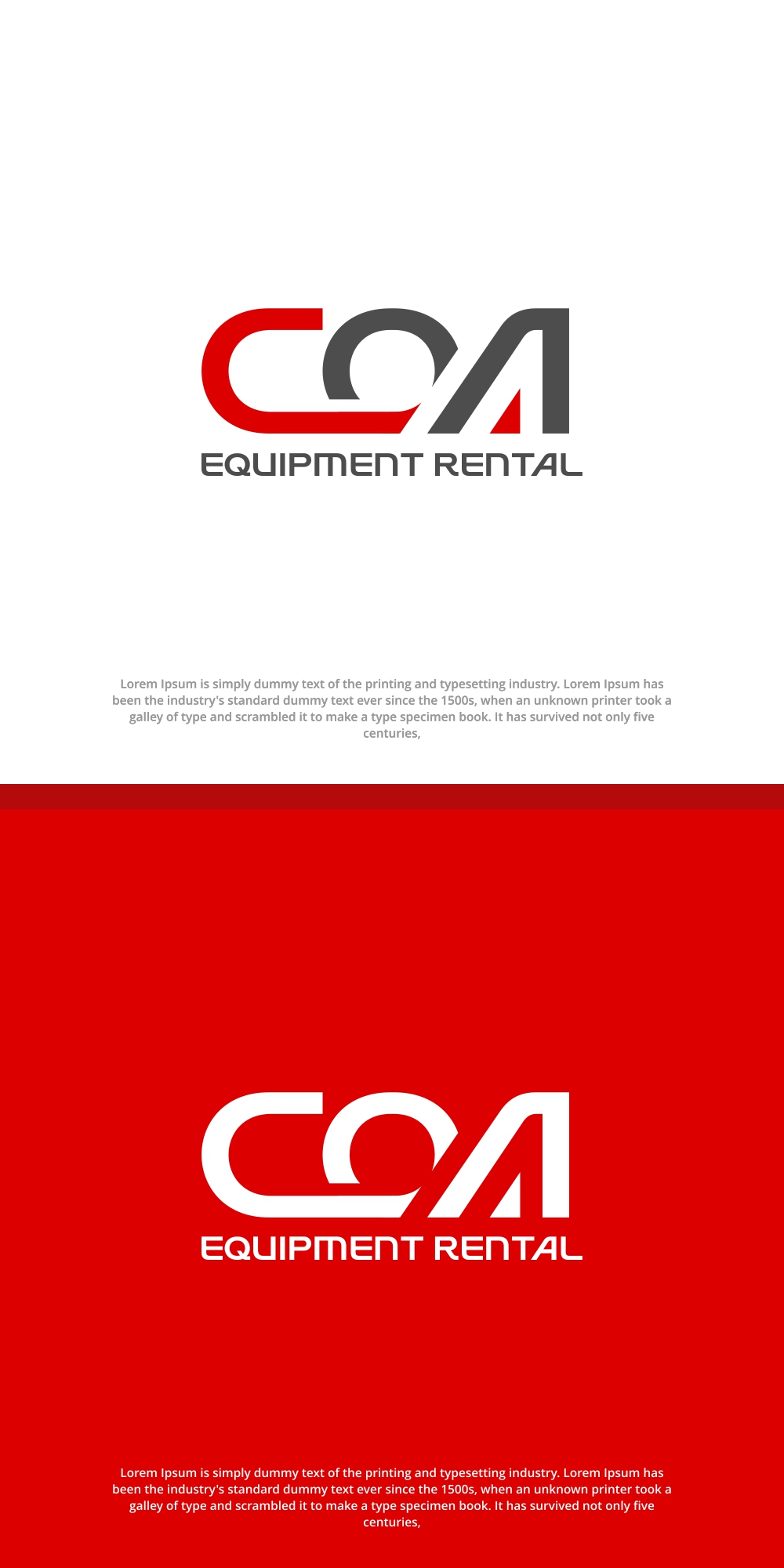 Logo Design for COA needs to be bold, Equipment rental can be small or ...