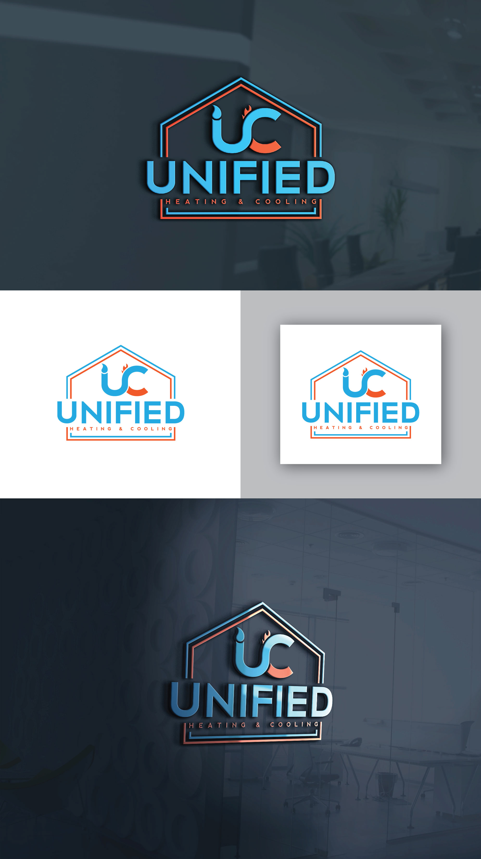 Bold, Serious, CONSTRUCTION: HVAC Contractor Logo Design for Unified ...