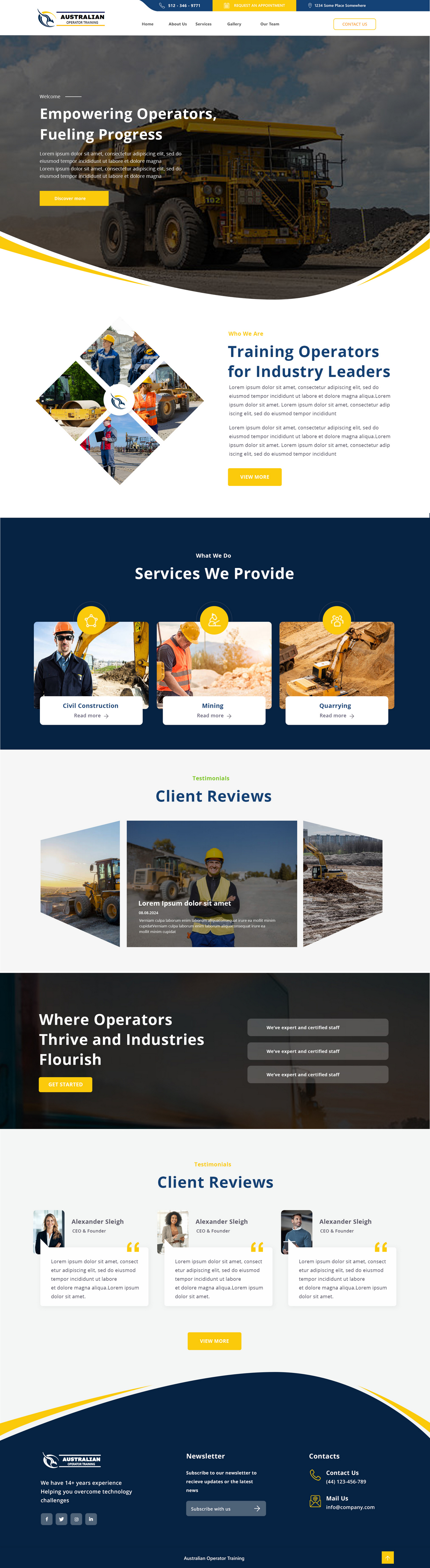 Modern, Professional, Heavy Machinery Training Wordpress Design for a ...