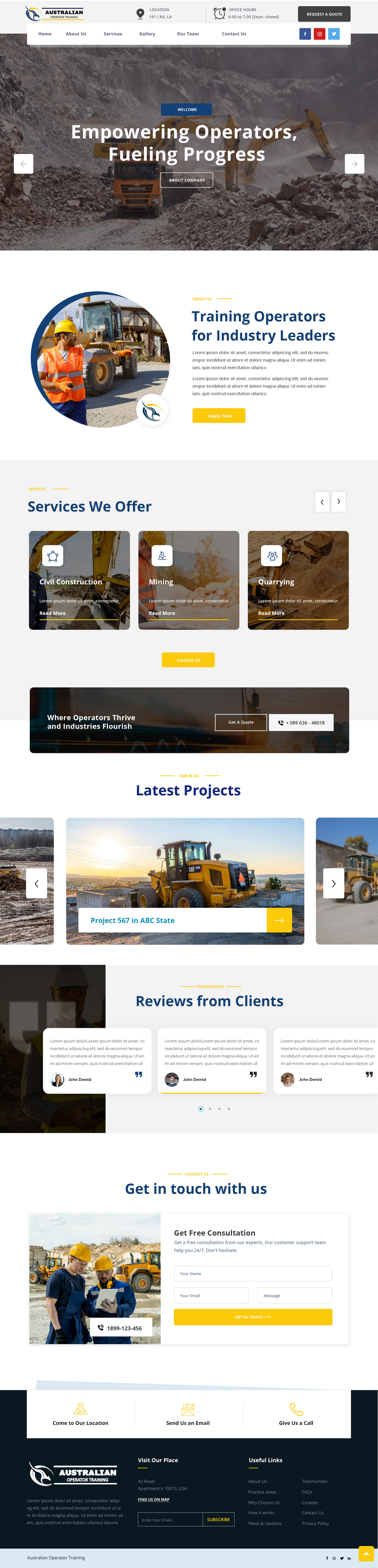 Modern, Professional, Heavy Machinery Training Wordpress Design for a ...