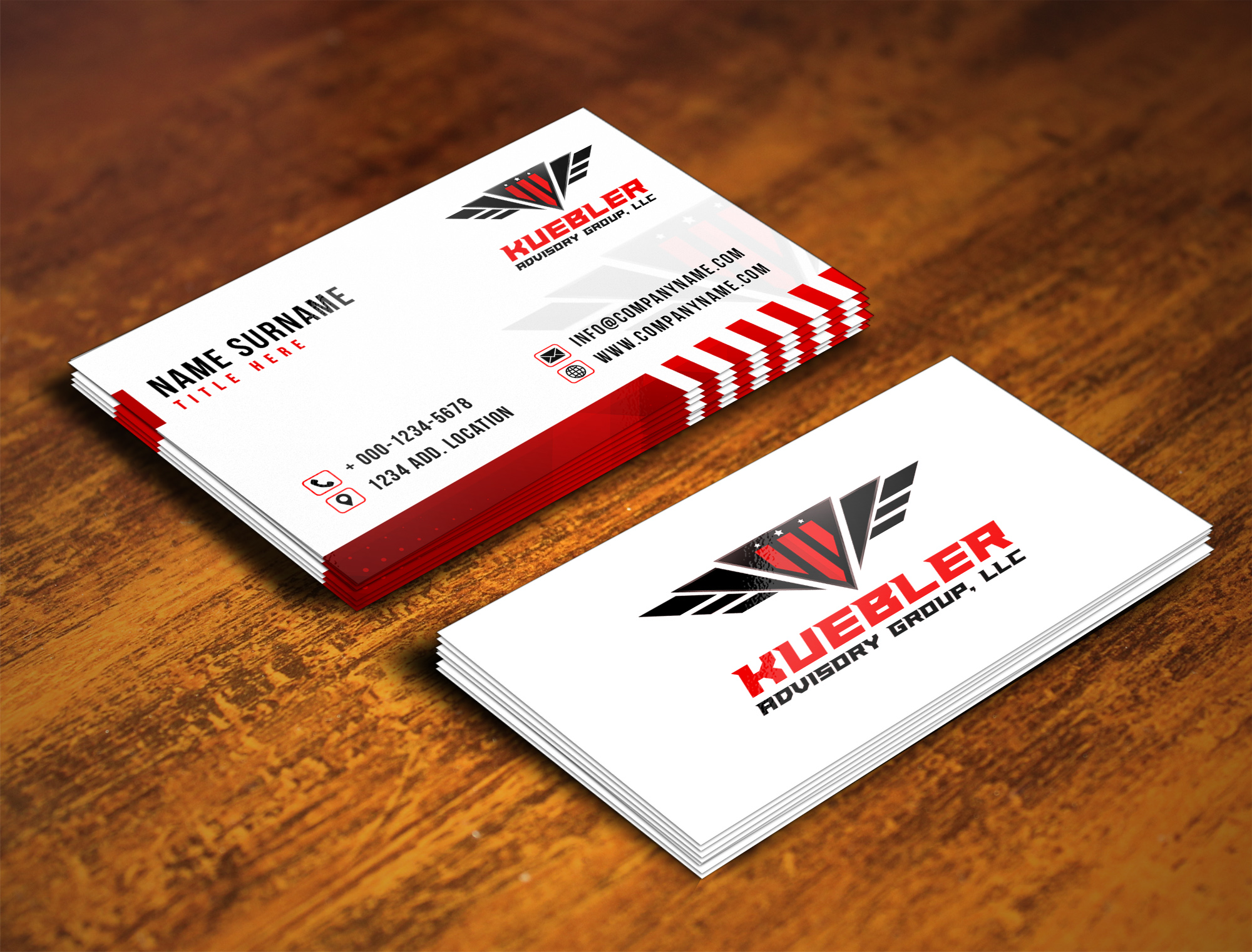 Business Card Design for Kuebler Advisory Group, LLC by Krypton ...