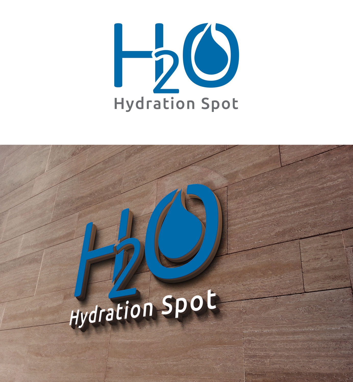 Logo Design for H2O Hydration Spot by wdesigner2 | Design #32804415