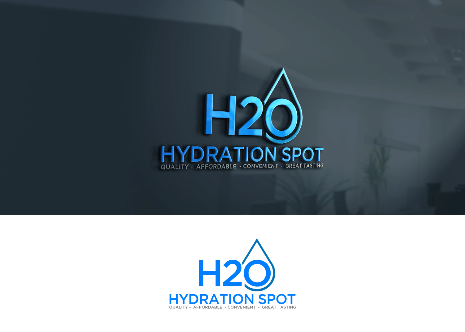 Logo Design for H2O Hydration Spot by AliArts | Design #32771696