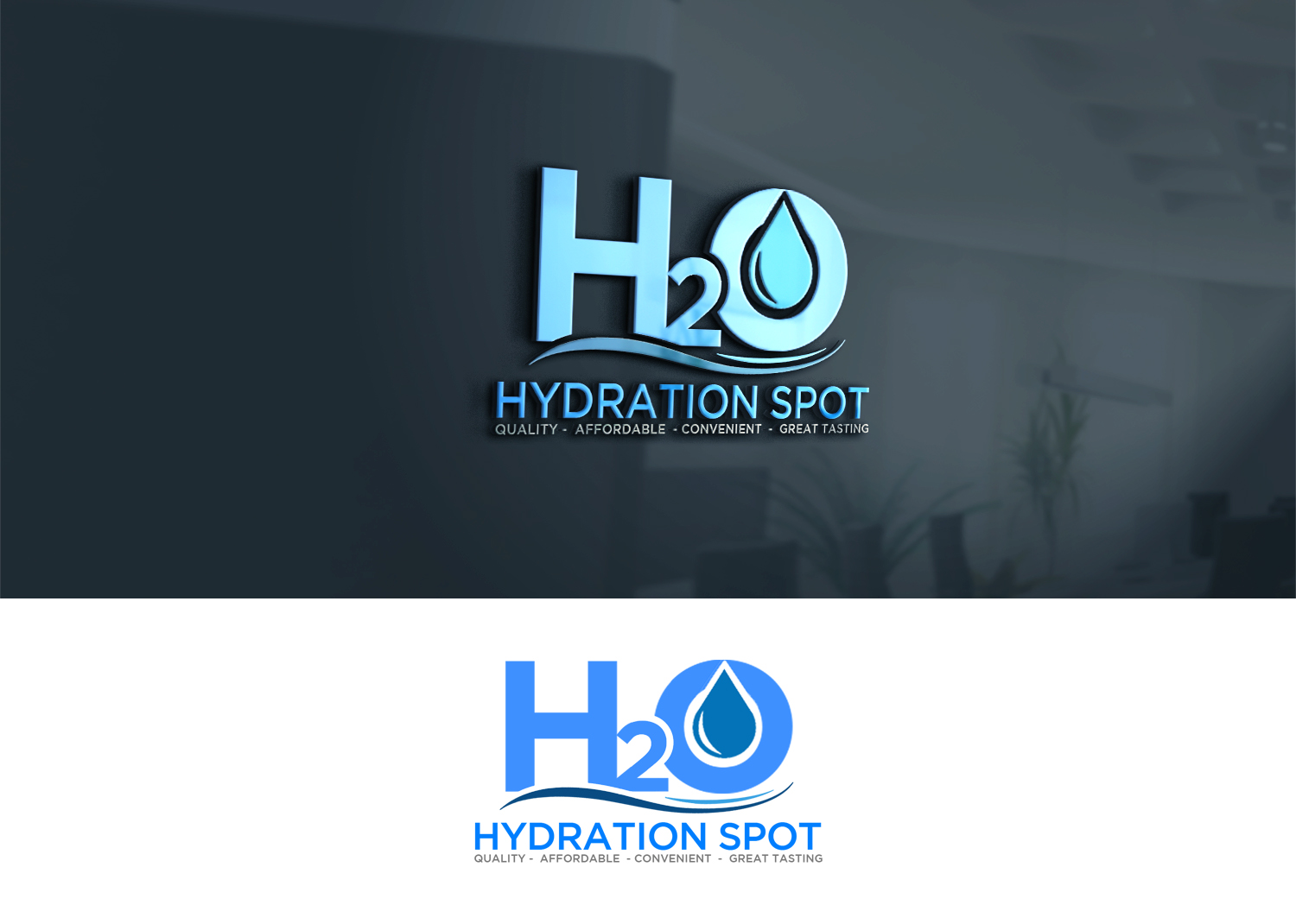 Logo Design for H2O Hydration Spot by AliArts | Design #32772095