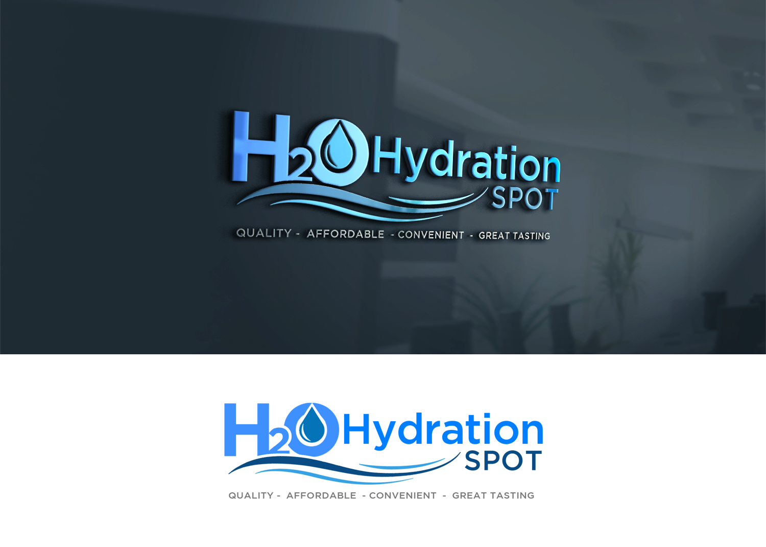 Logo Design for H2O Hydration Spot by AliArts | Design #32772097