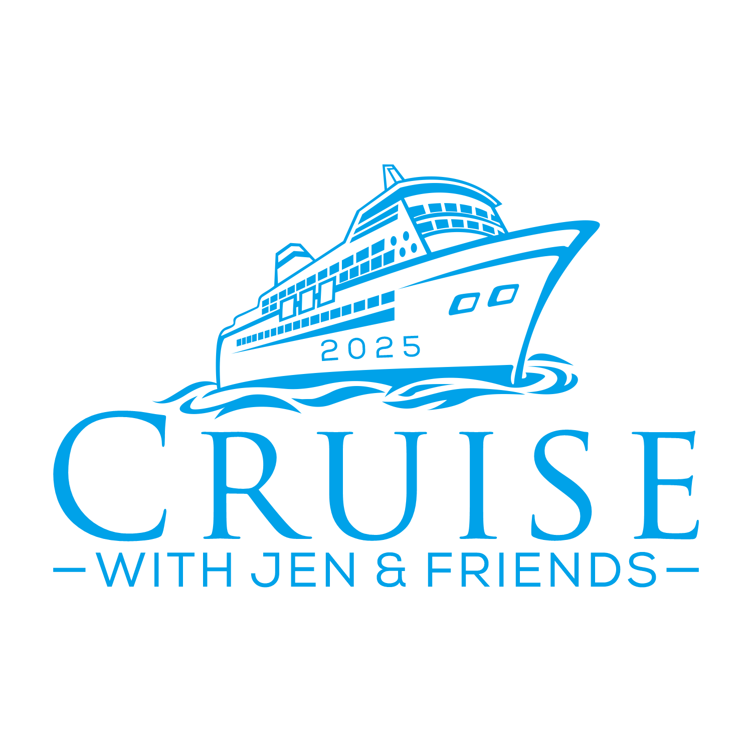 Feminine, Colorful, Cruise Logo Design for 2025 Cruise With Jen ...