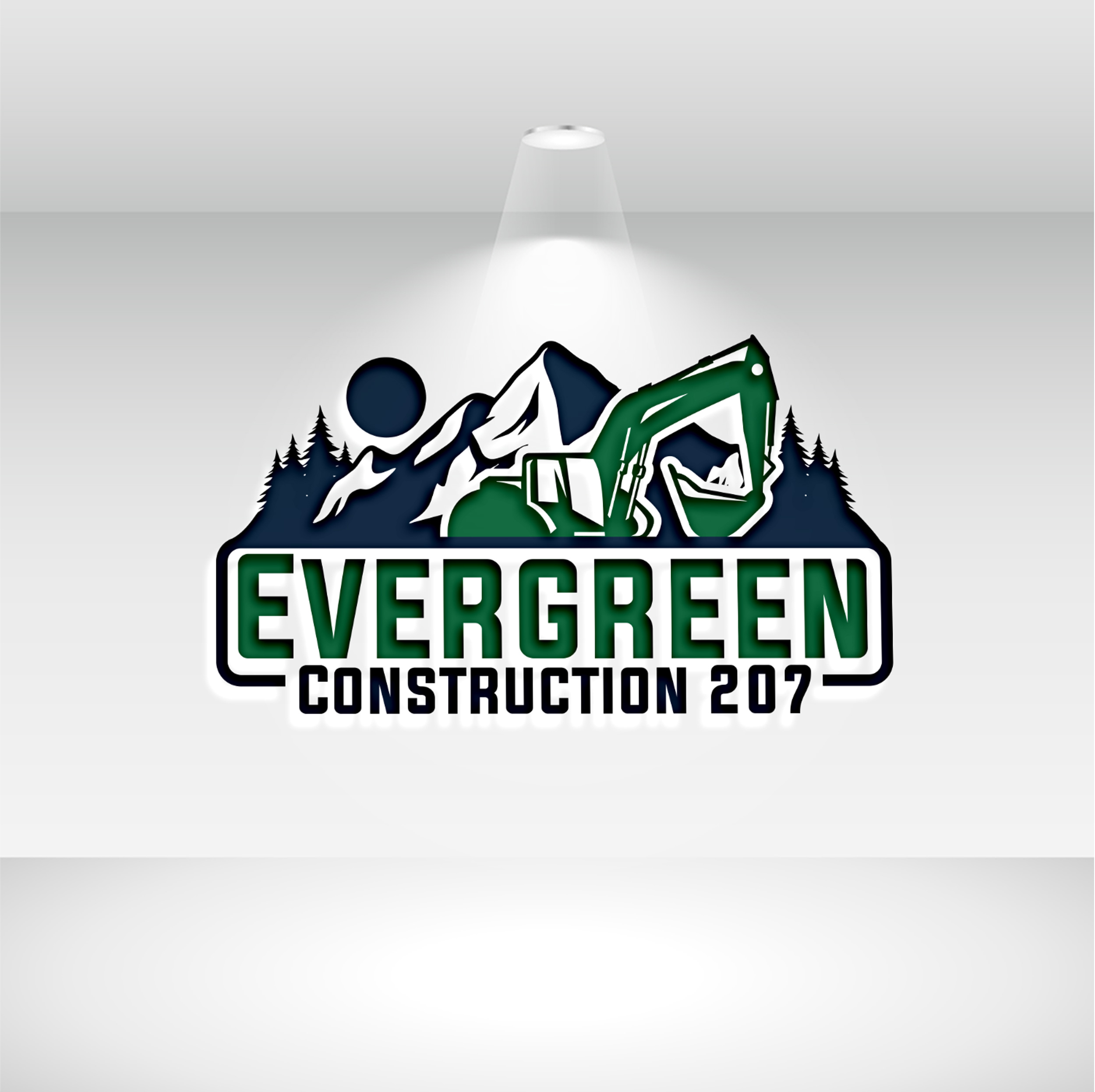 Elegant, Playful Logo Design for Evergreen Construction 207 - New Construction and Excavation by ...