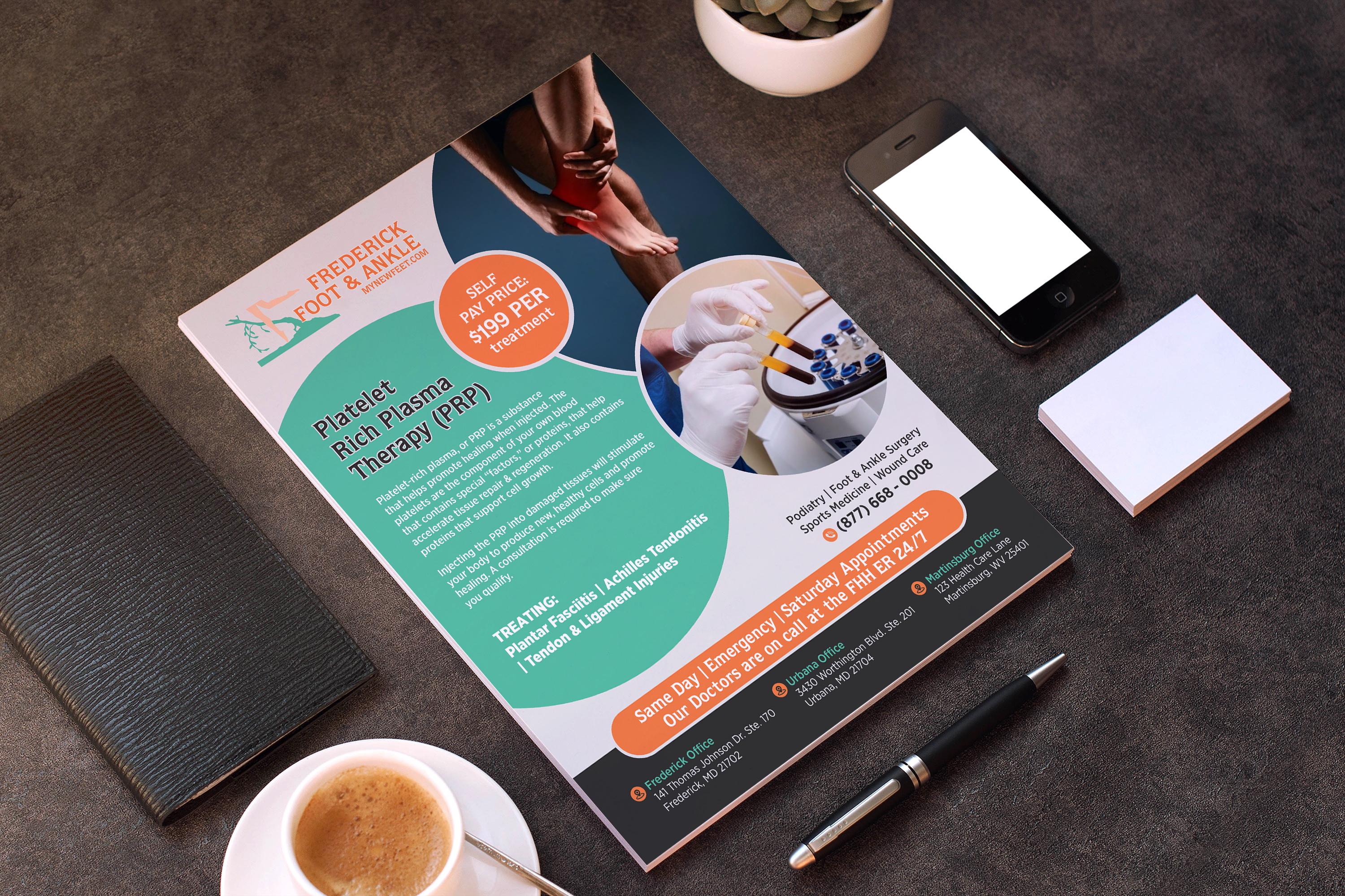Professional, Bold, Healthcare Flyer Design for Frederick Foot & Ankle ...