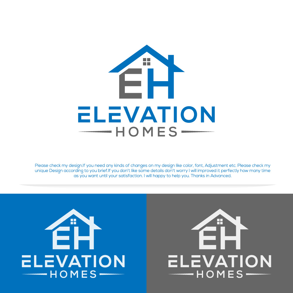Elegant, Playful Logo Design for Elevation Homes by logo Specialist1 ...