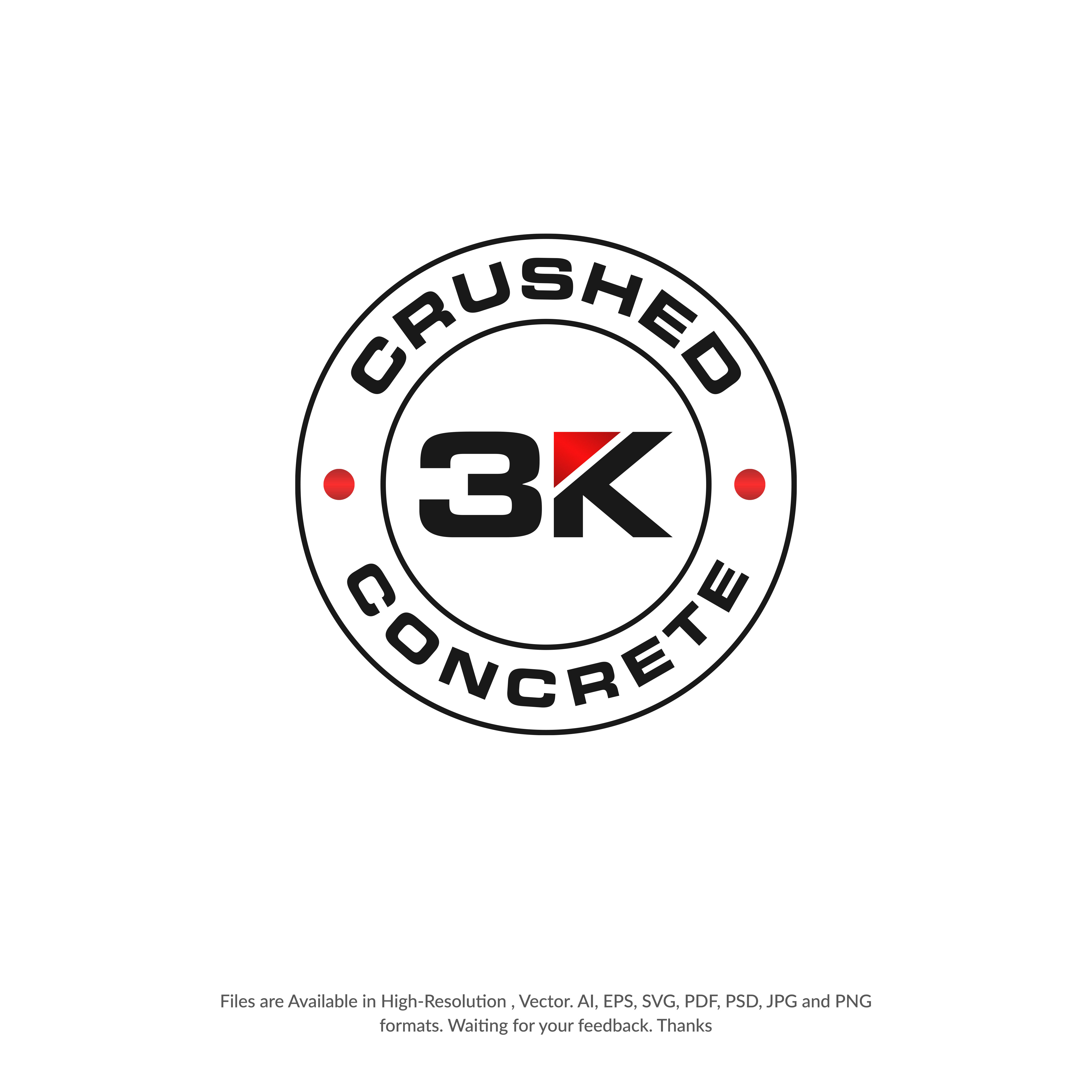 Logo Design for 3K Crushed Concrete by Firoze049 | Design #32842187