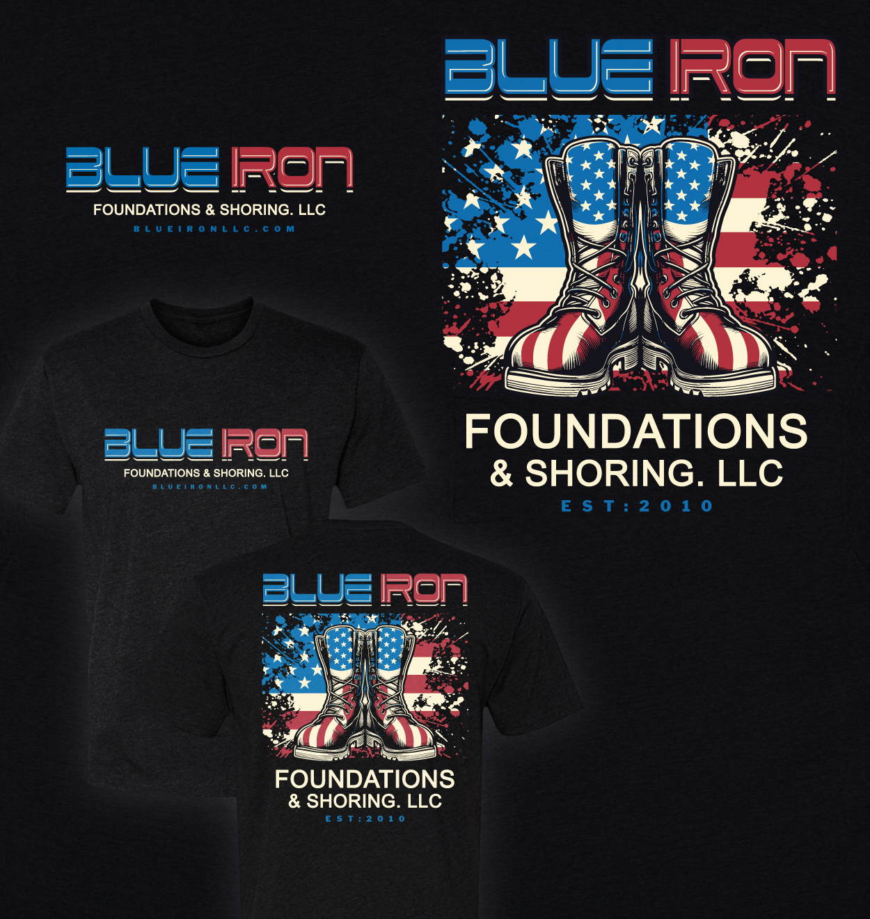 Elegant, Playful T-shirt Design for Blue Iron Foundations & Shoring ...