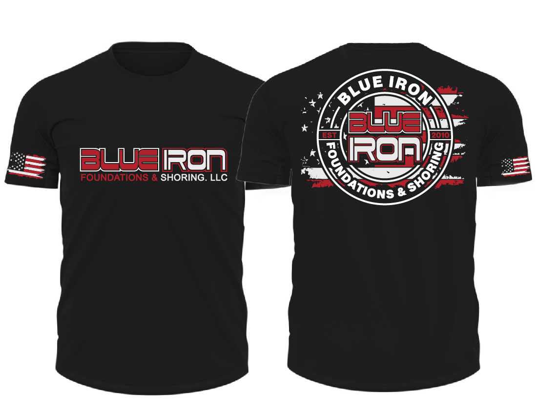 Elegant, Playful T-shirt Design for Blue Iron Foundations & Shoring ...