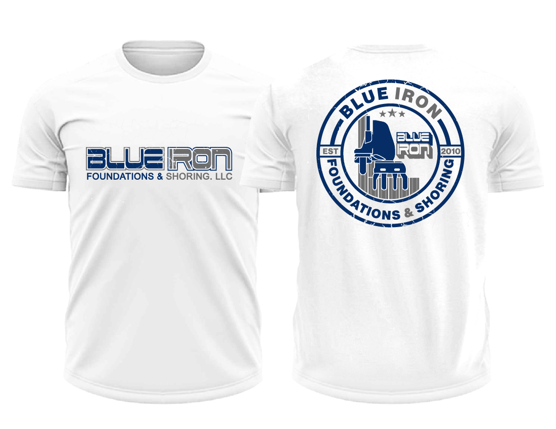 Elegant, Playful T-shirt Design for Blue Iron Foundations & Shoring ...
