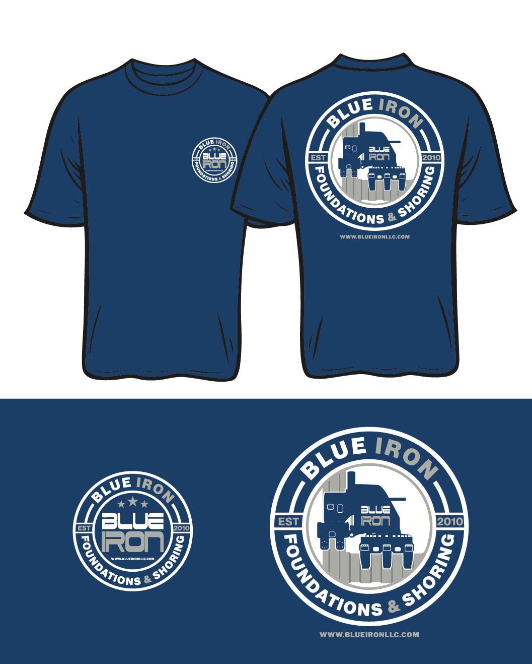 Elegant, Playful T-shirt Design for Blue Iron Foundations & Shoring ...