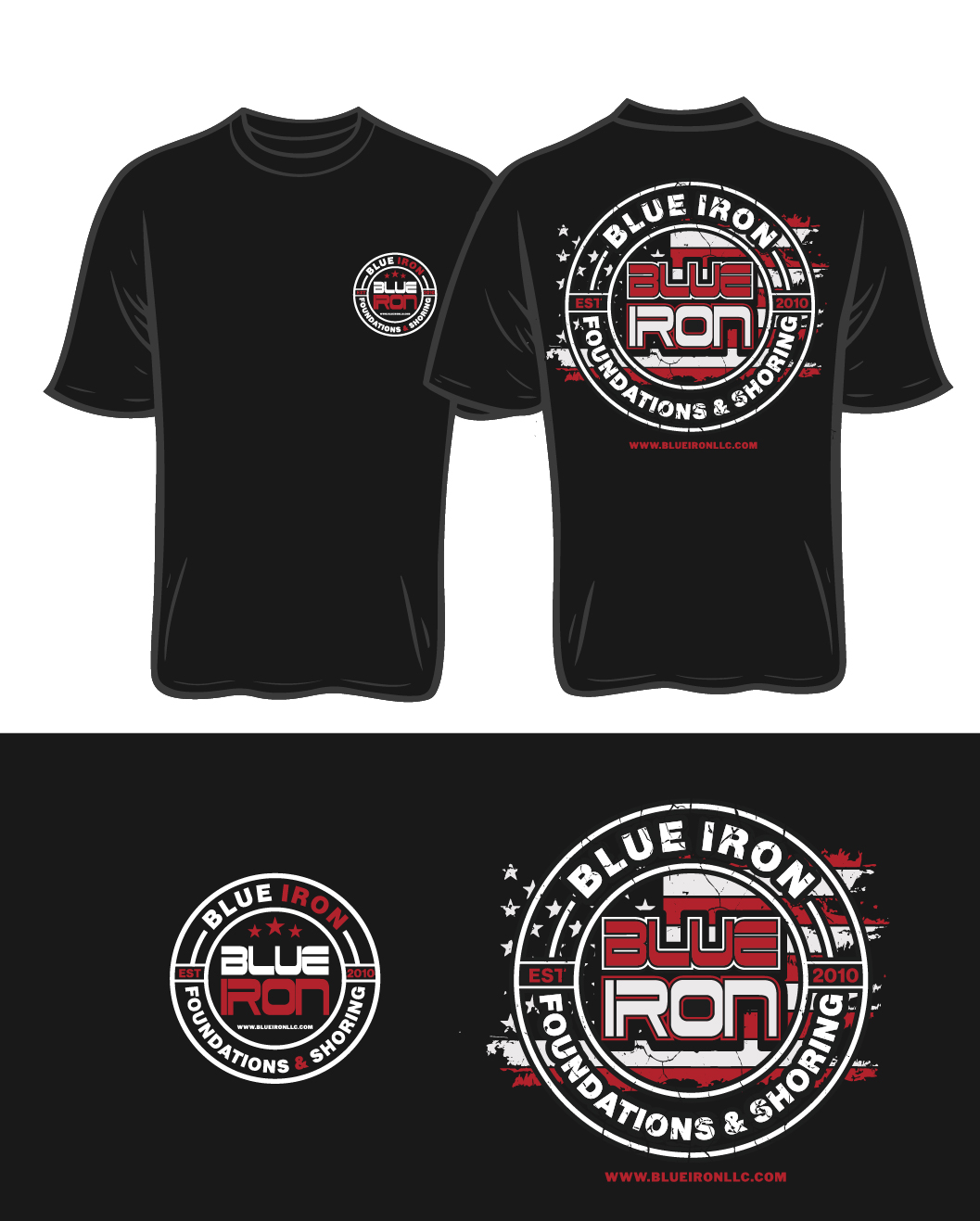 Elegant, Playful T-shirt Design for Blue Iron Foundations & Shoring ...